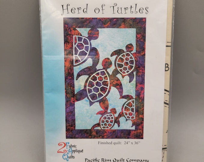 Herd of Turtles Applique Quilt Pattern Size 24 X 36 Pacific Rim Quilt ...