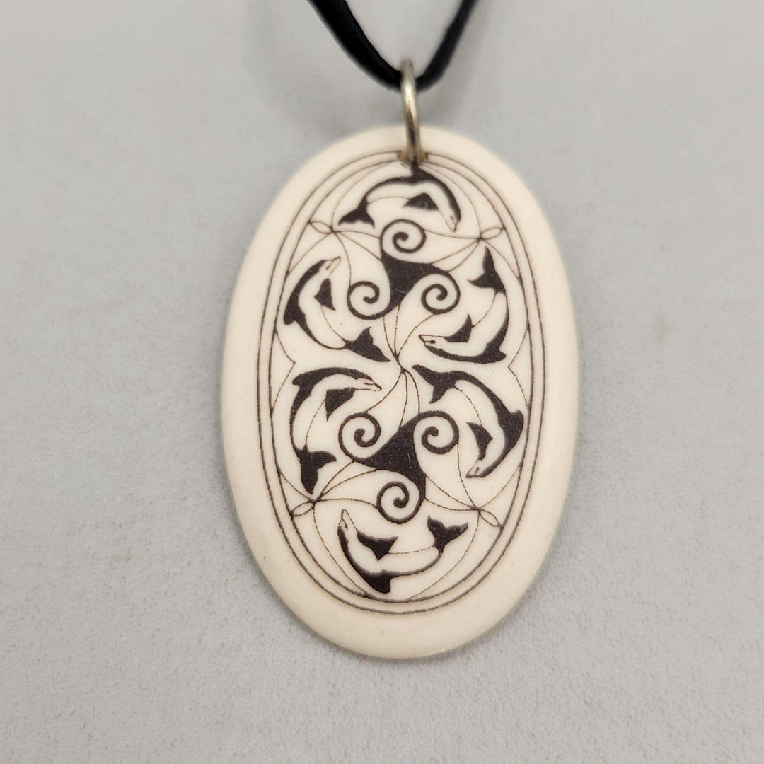 Porcelain Nehalennia Protector of Travelers Pendant Necklace Touchstone ...