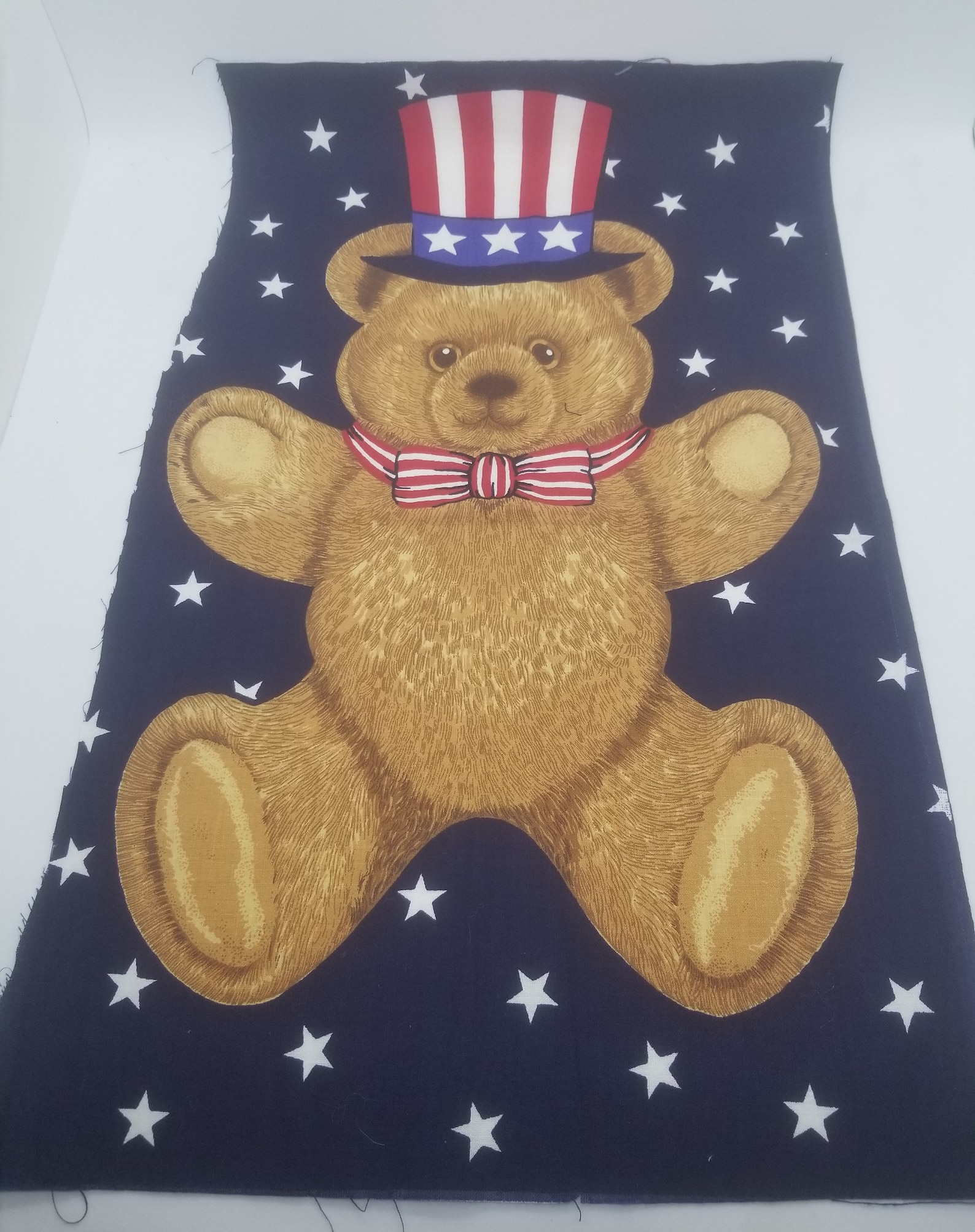 Patriotic Teddy Bear Panels Red Check Fabric Quilting Crafting - Etsy