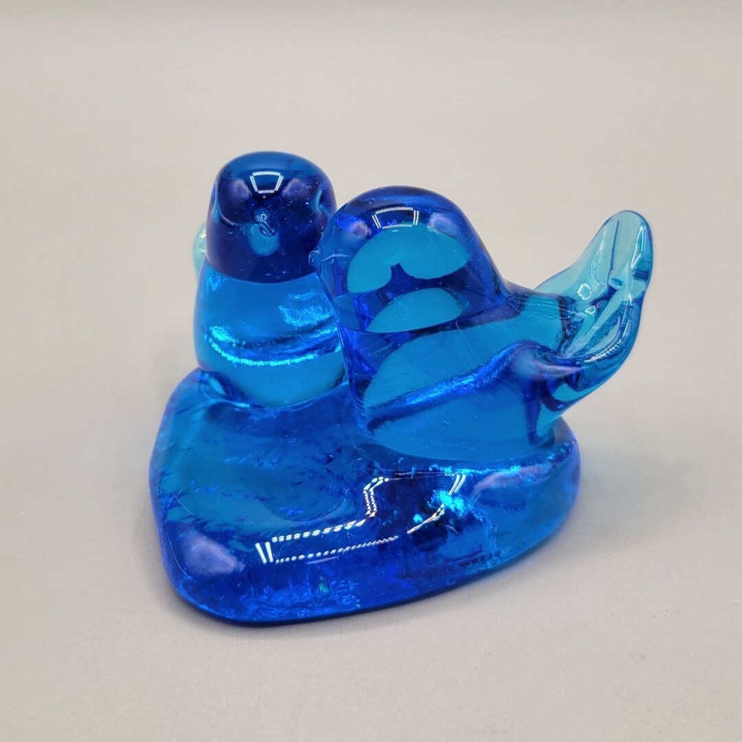 Double Bluebird of Happiness on Heart Signed Leo Ward 1987 Terra ...