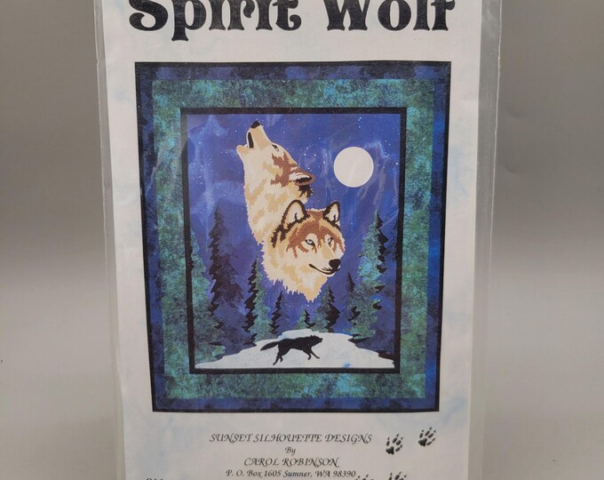 Spirit Wolf Wall Hanging Sunset Silhouette Designs Quilt Pattern Wolves ...