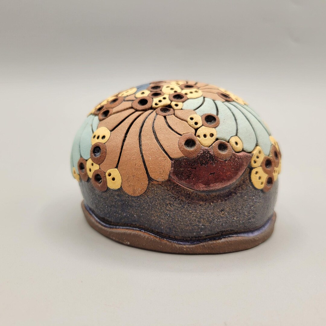 Claudia Fish Trinket Box Pottery Textured Lift off Lid Multicolor - Etsy