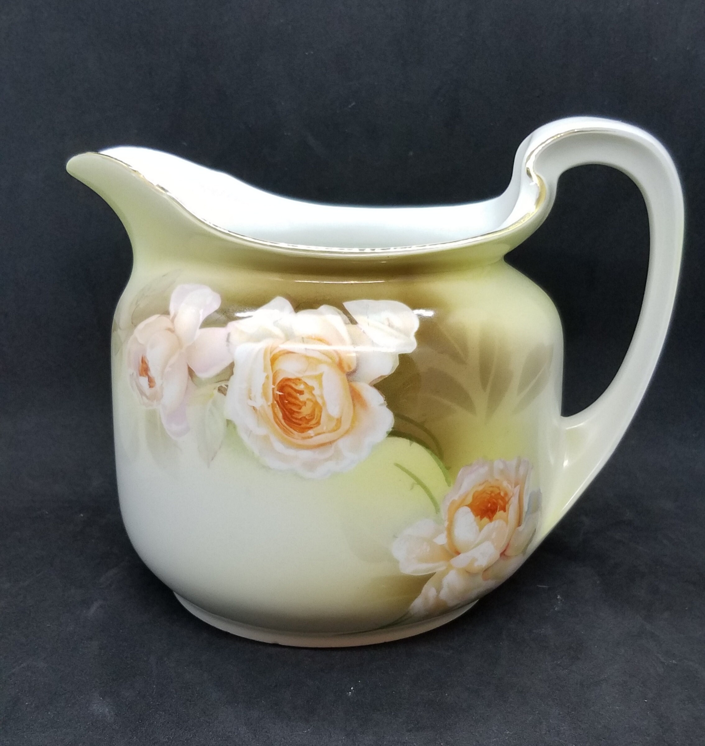 Antique RS Germany Porcelain Milk Pitcher Peach Pink Roses - Etsy
