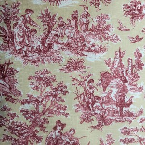 Rustic Life Waverly Country Life Maroon Cream 7 Yards Cotton Linen ...