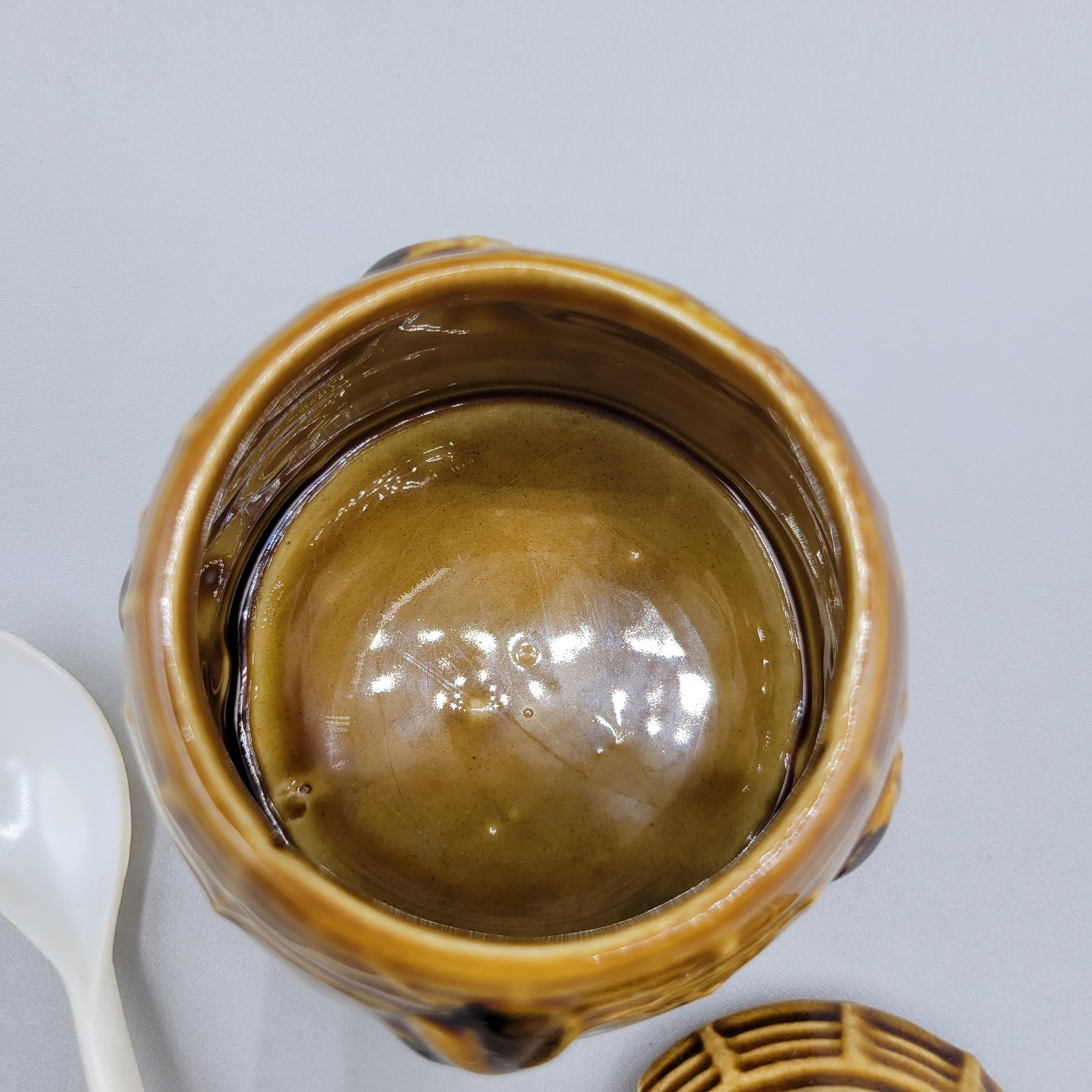 Beehive Honey Jar With Spoon and Lid Jam Jelly Server Bees | Etsy