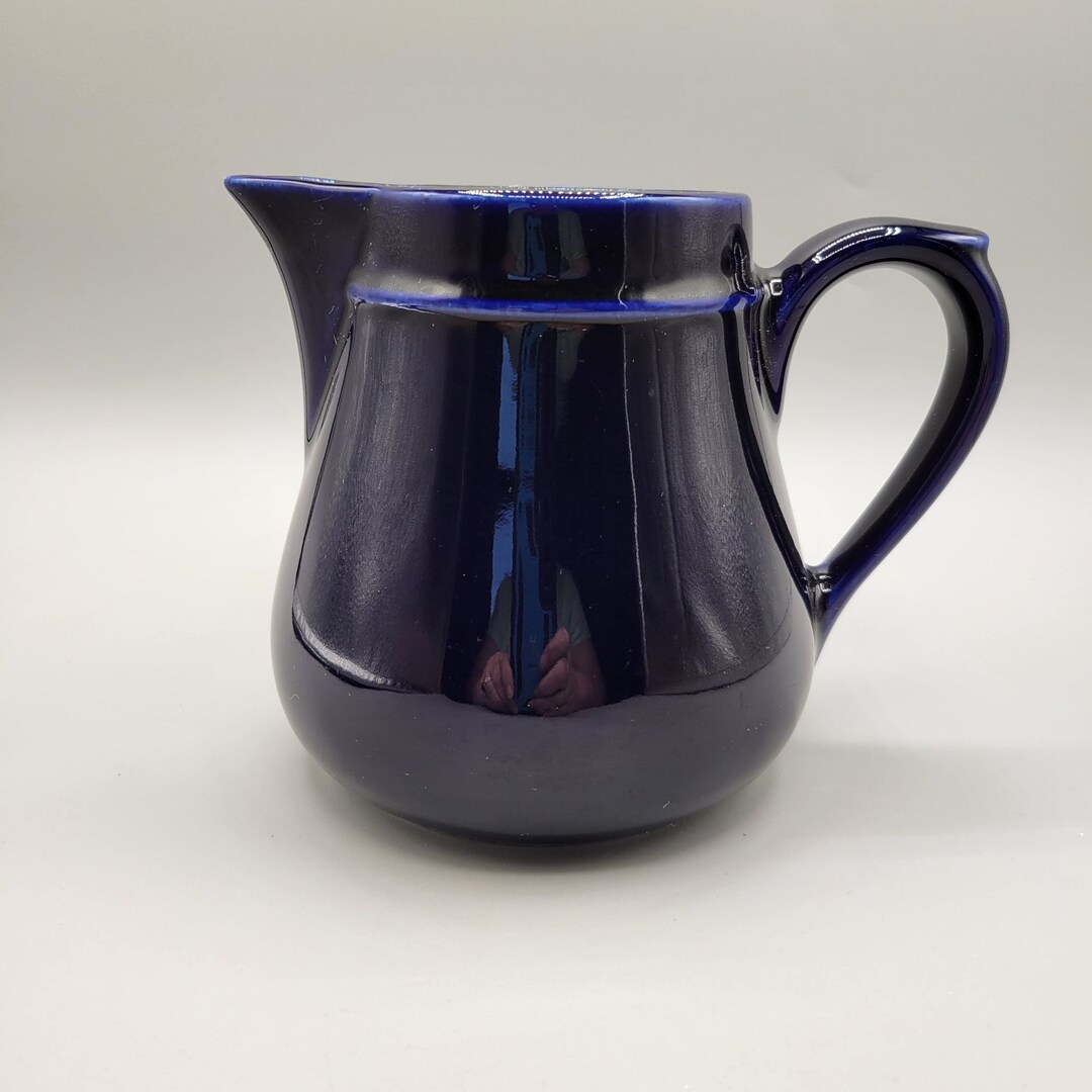 French Cobalt Blue Ceramic Milk Pitcher Jug - Etsy