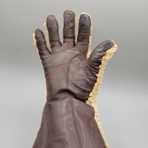 Curly Lambswool Leather Gloves Trapper Trail Ride Woodsman Brown Size 6 ...