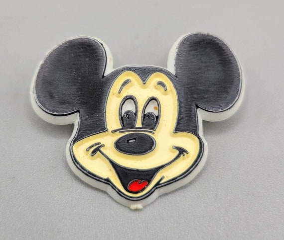 1970's Disney Mickey Mouse Lapel Pin Brooch Hard Plas… - Gem
