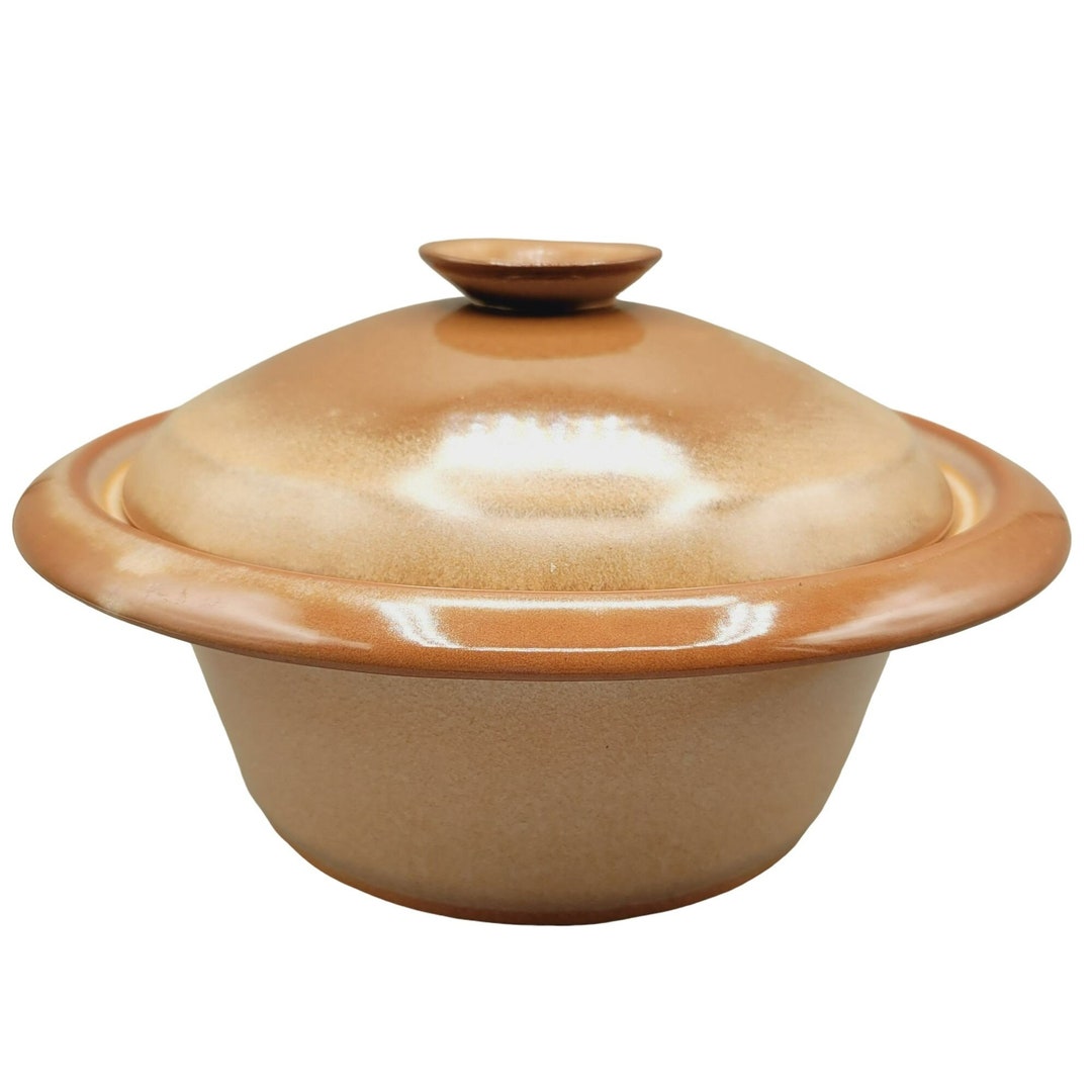 Frankoma Pottery Casserole Dish With Lid Plainsman Gold 6VS 1 Quart Red ...