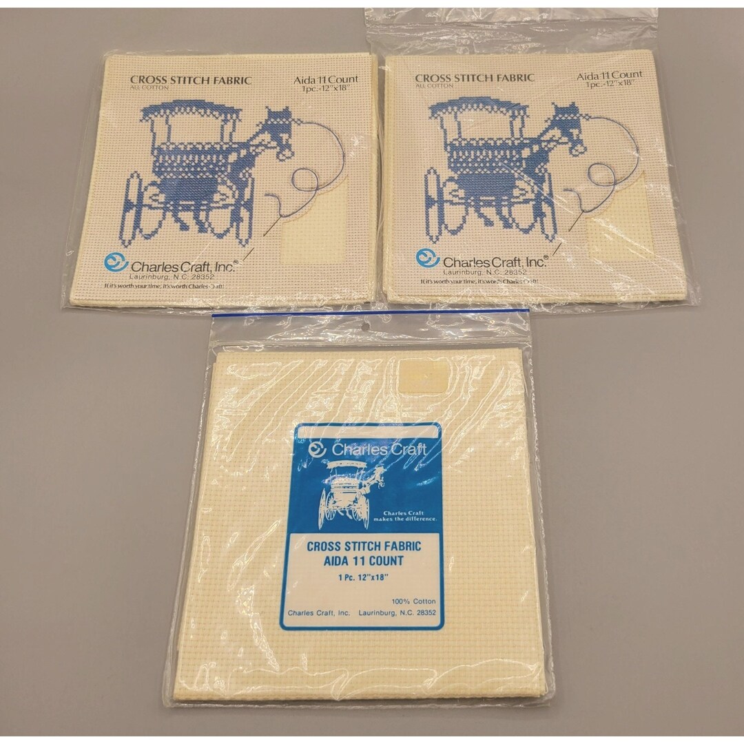 Aida Counted Cross Stitch Fabric by Charles Craft Inc 11 Count Cream 3 ...