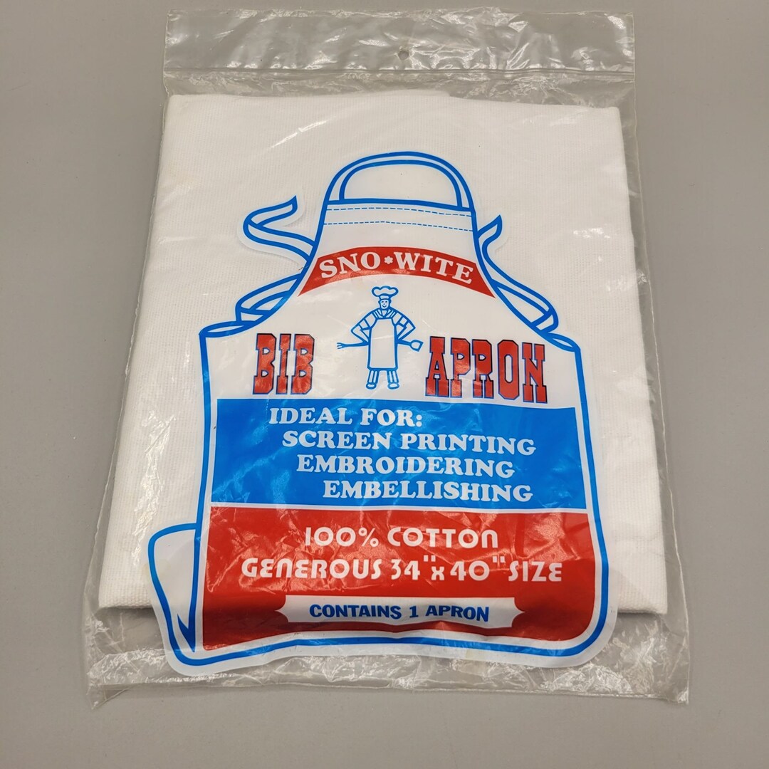 Sno-wite Bib Apron Blank Embroider Screen Print Embellish 100% Cotton ...