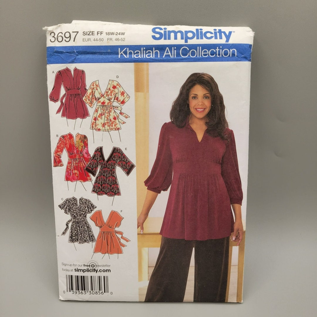 Simplicity Khaliah Ali Collection Women Knit Woven Tunic Pattern 18W ...