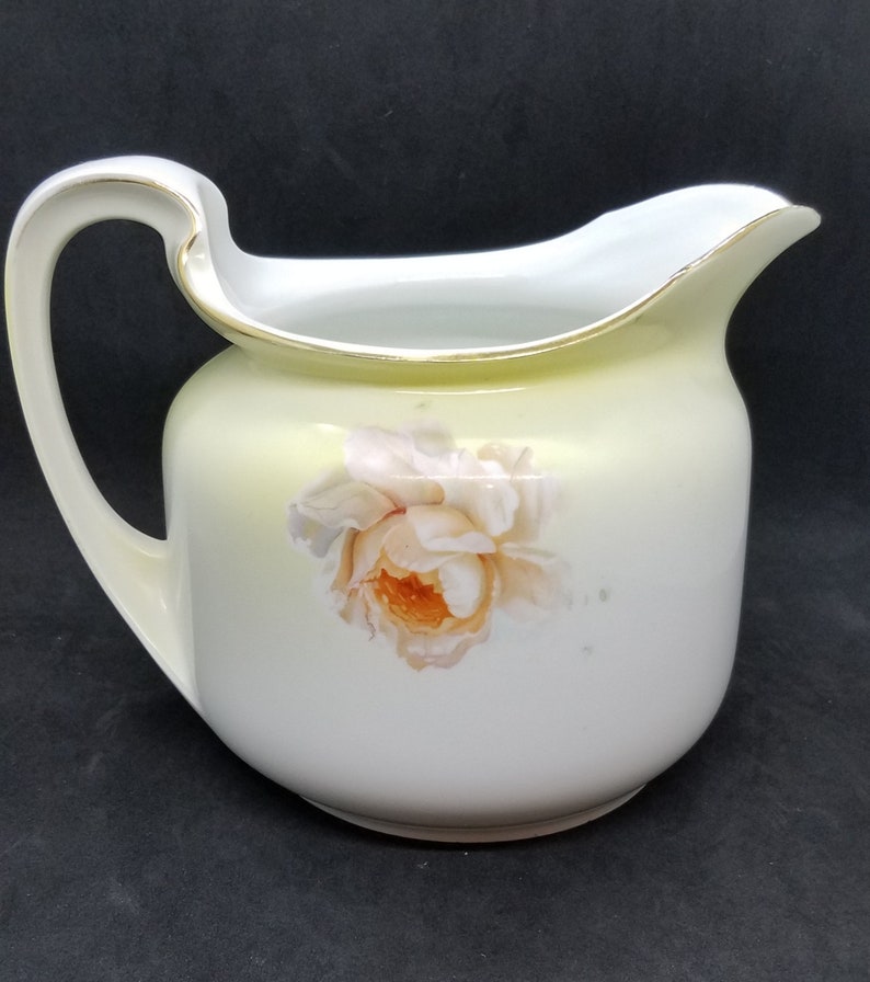 Antique RS Germany Porcelain Milk Pitcher Peach Pink Roses | Etsy
