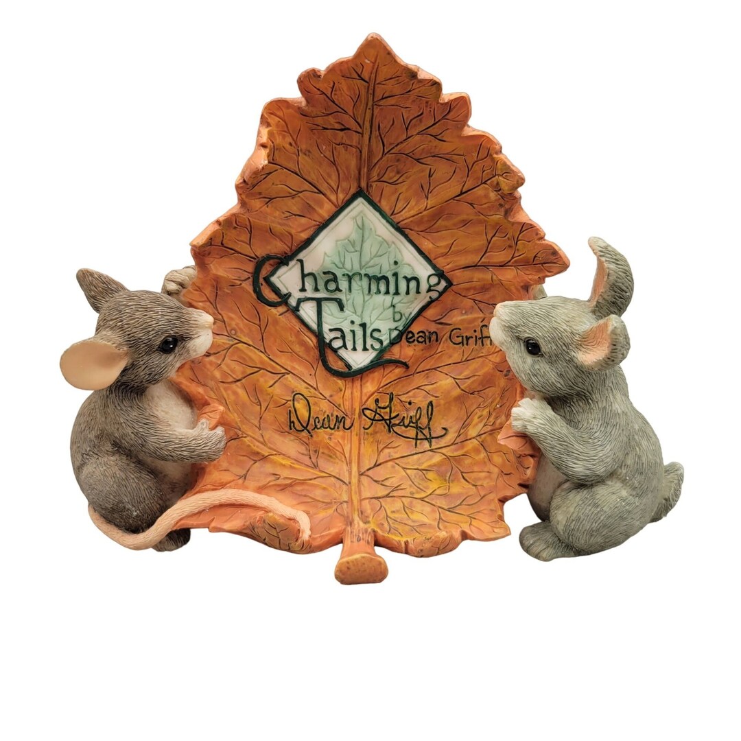 Charming Tails Figurine Display Sign Oak Leaf Mackenzie Mouse Binkey ...