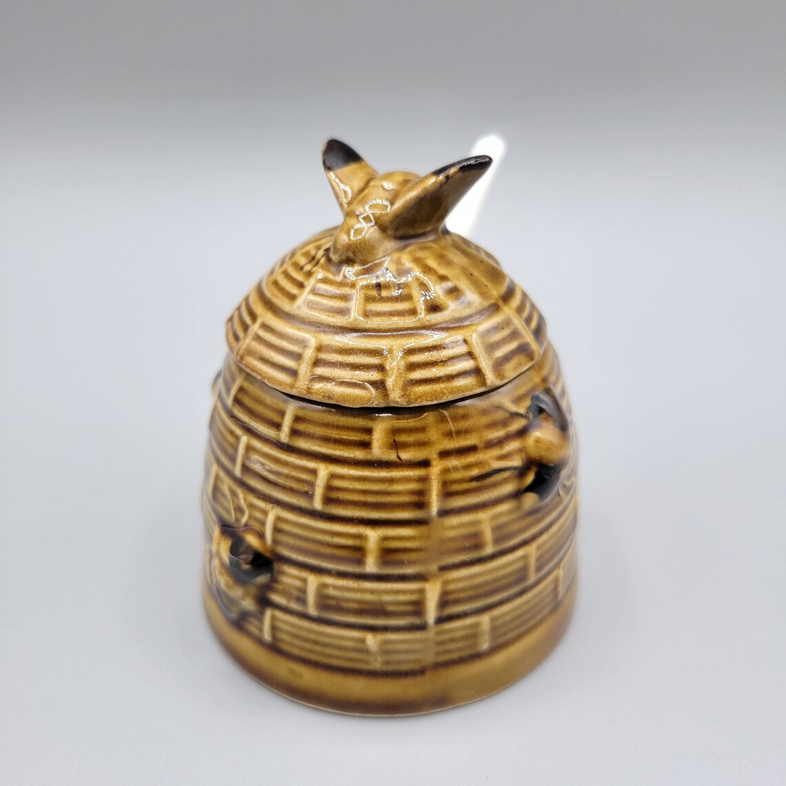 Beehive Honey Jar With Spoon and Lid Jam Jelly Server Bees | Etsy