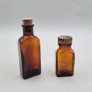 Antique Amber Glass Medicine Bottles Armour Laboratories Winthrop - Etsy