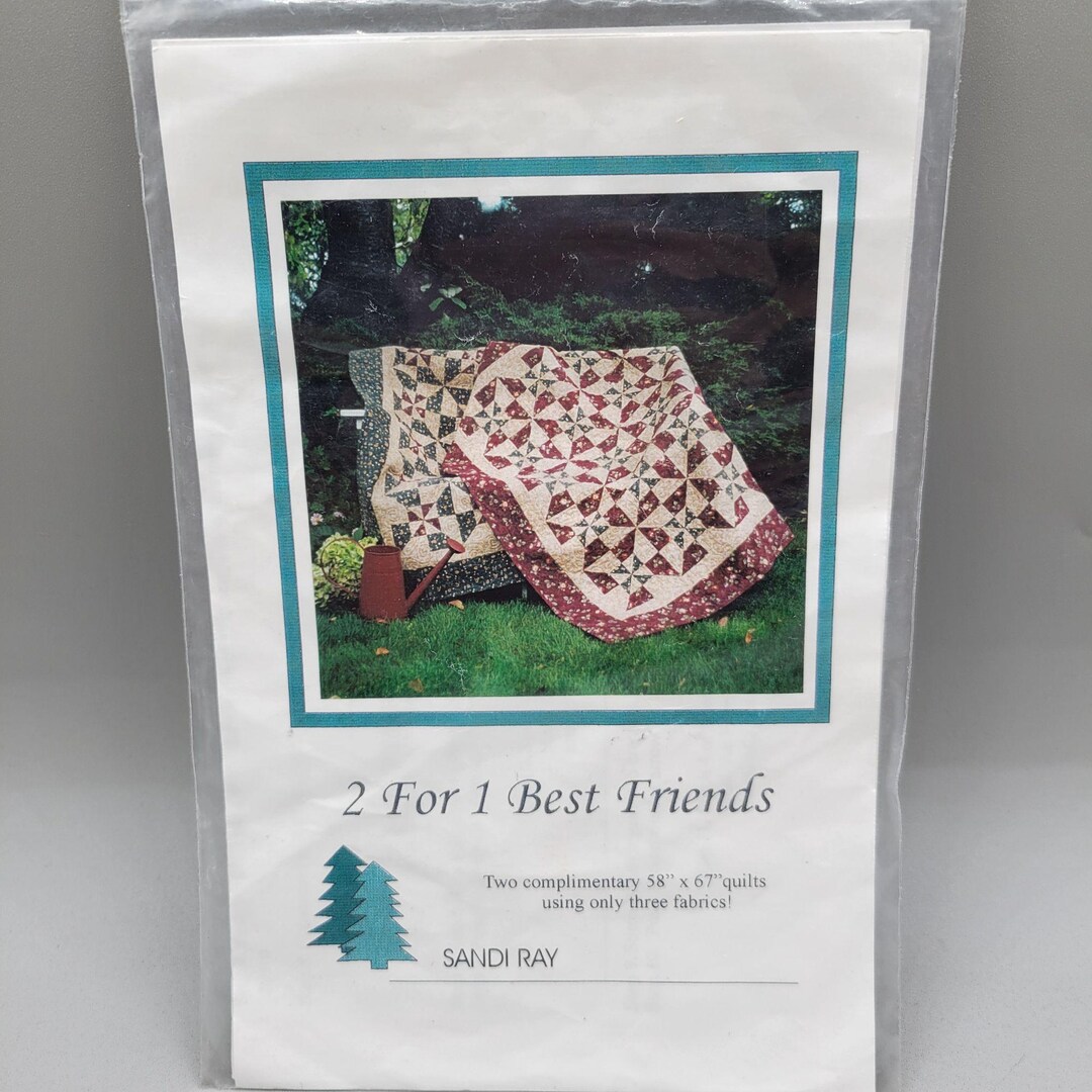 2 for 1 Best Friends Quilt Pattern Sandi Ray Two 58 X 67 Quilts - Etsy