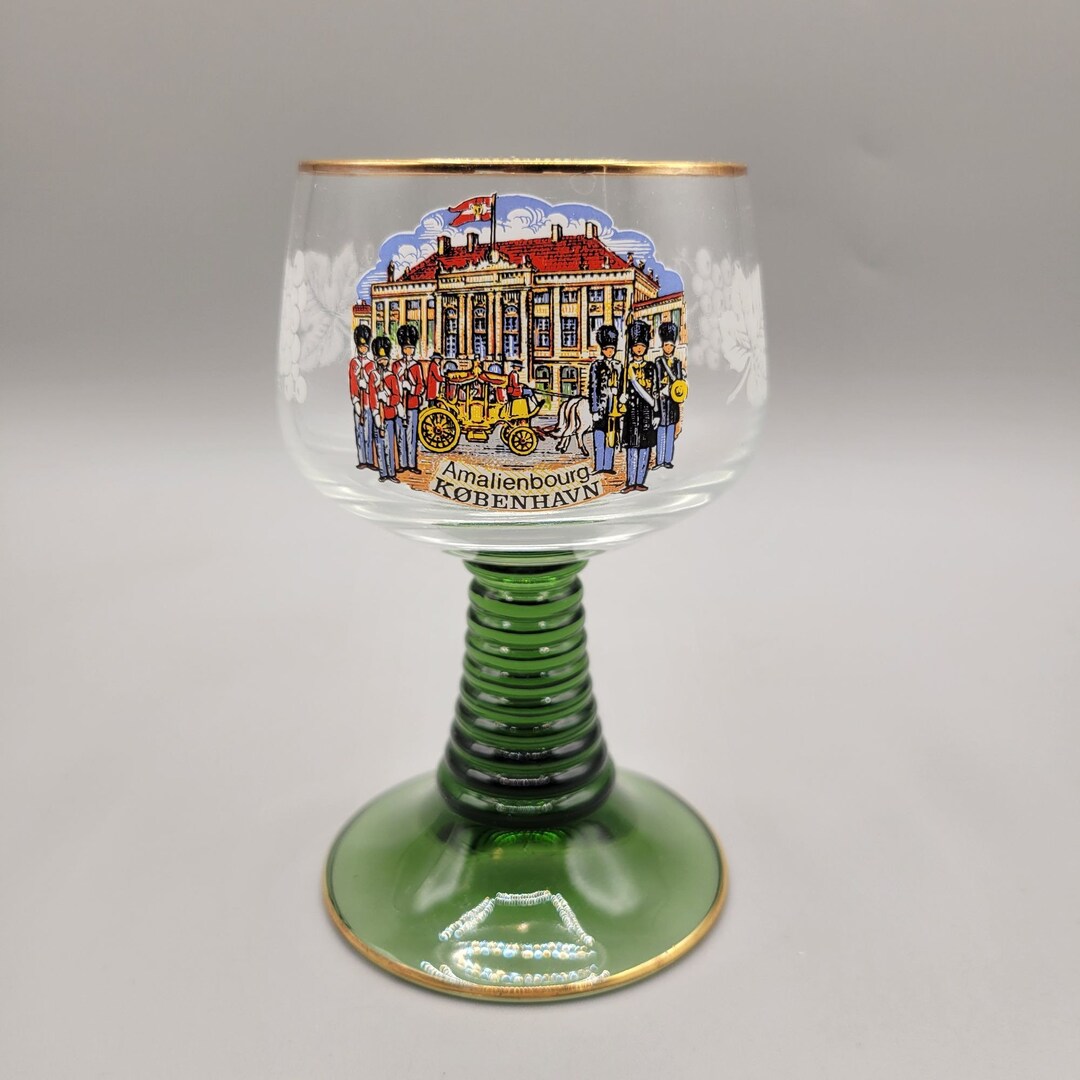 German Sweet Wine Glass Souvenir of Amalienbourg Museum Copenhagen ...