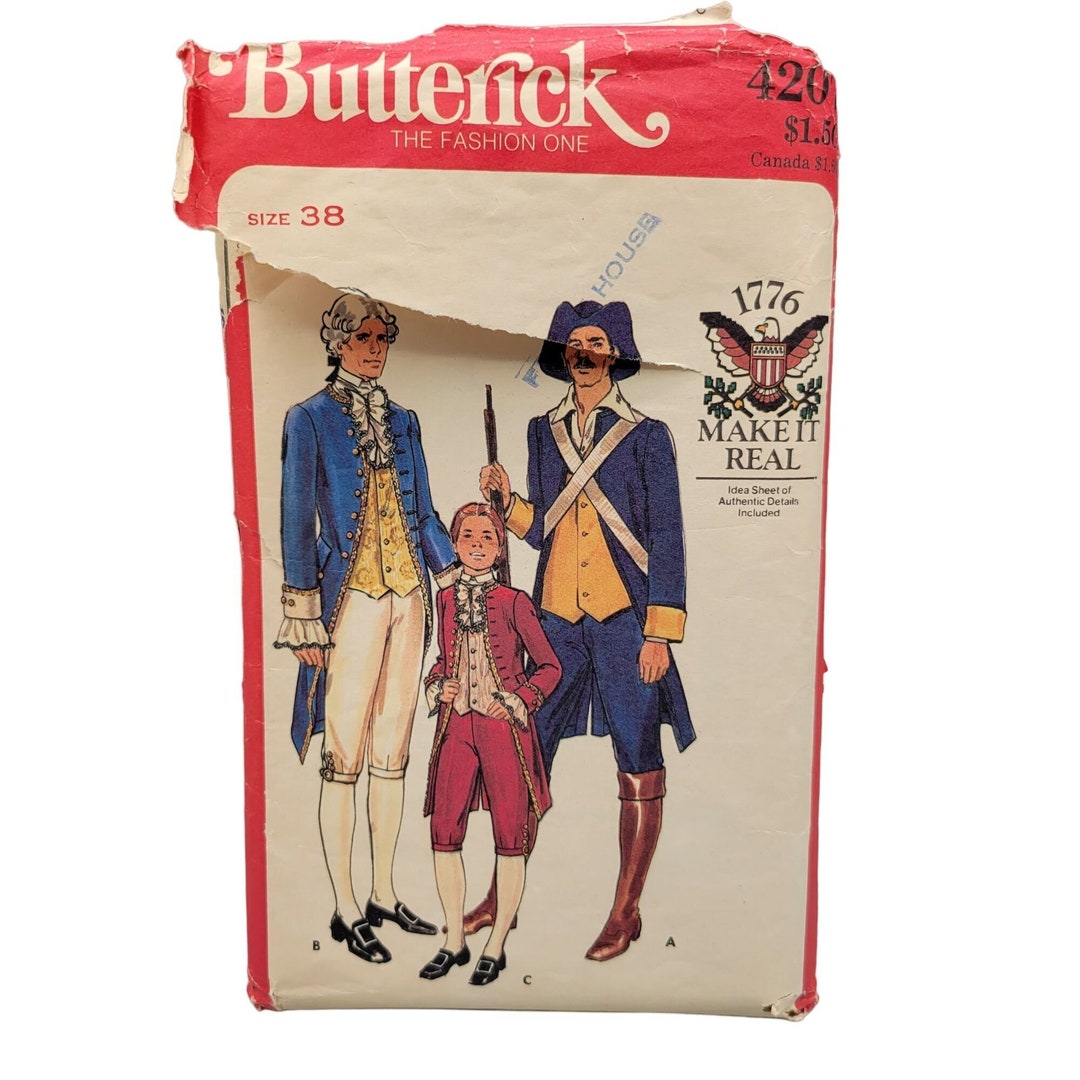 Butterick Mens Military and Statesman Costume Sewing Pattern 4207 Size ...