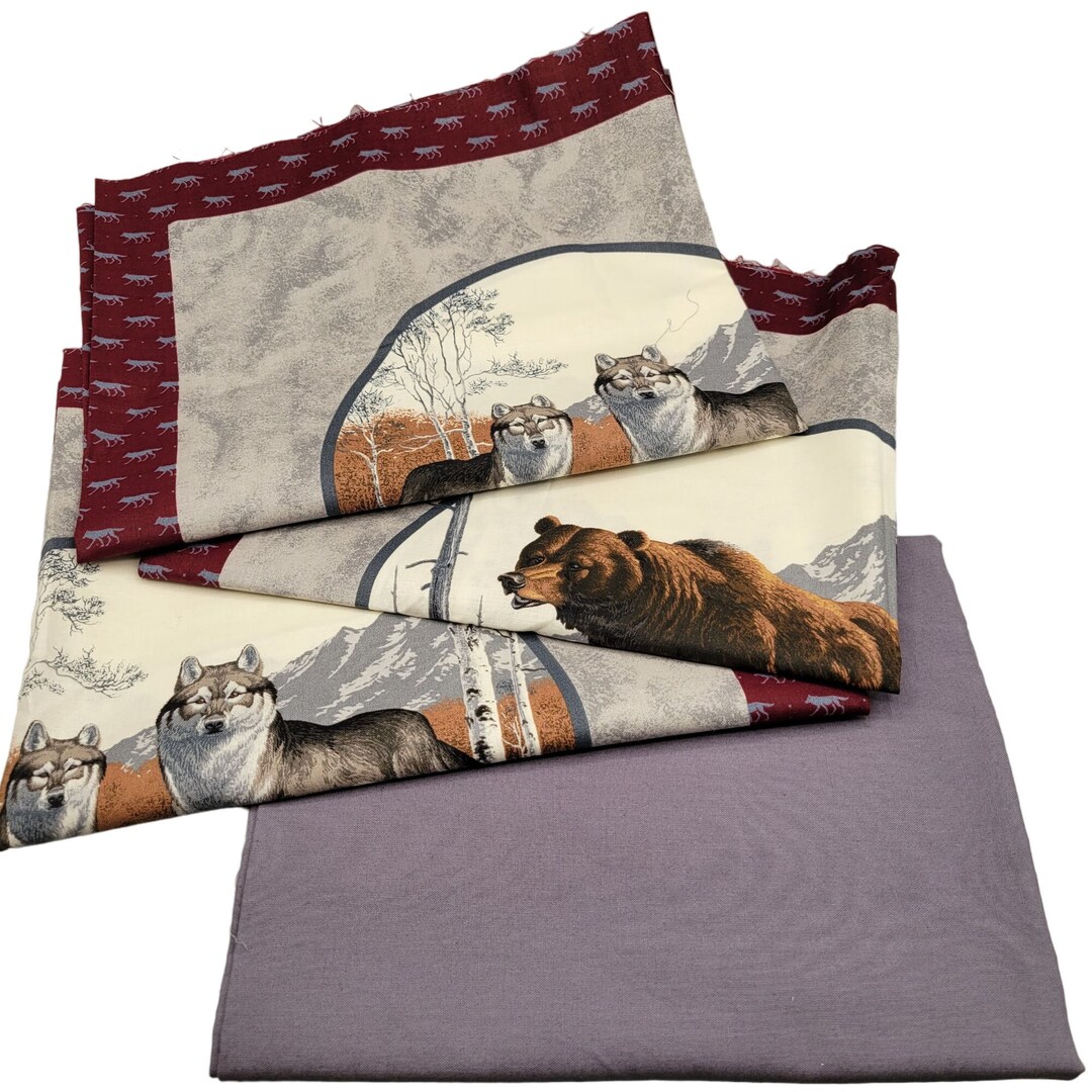 Cranston Printworks Quilt Panels Wildlife Bears Wolves 8 Blocks VIP ...