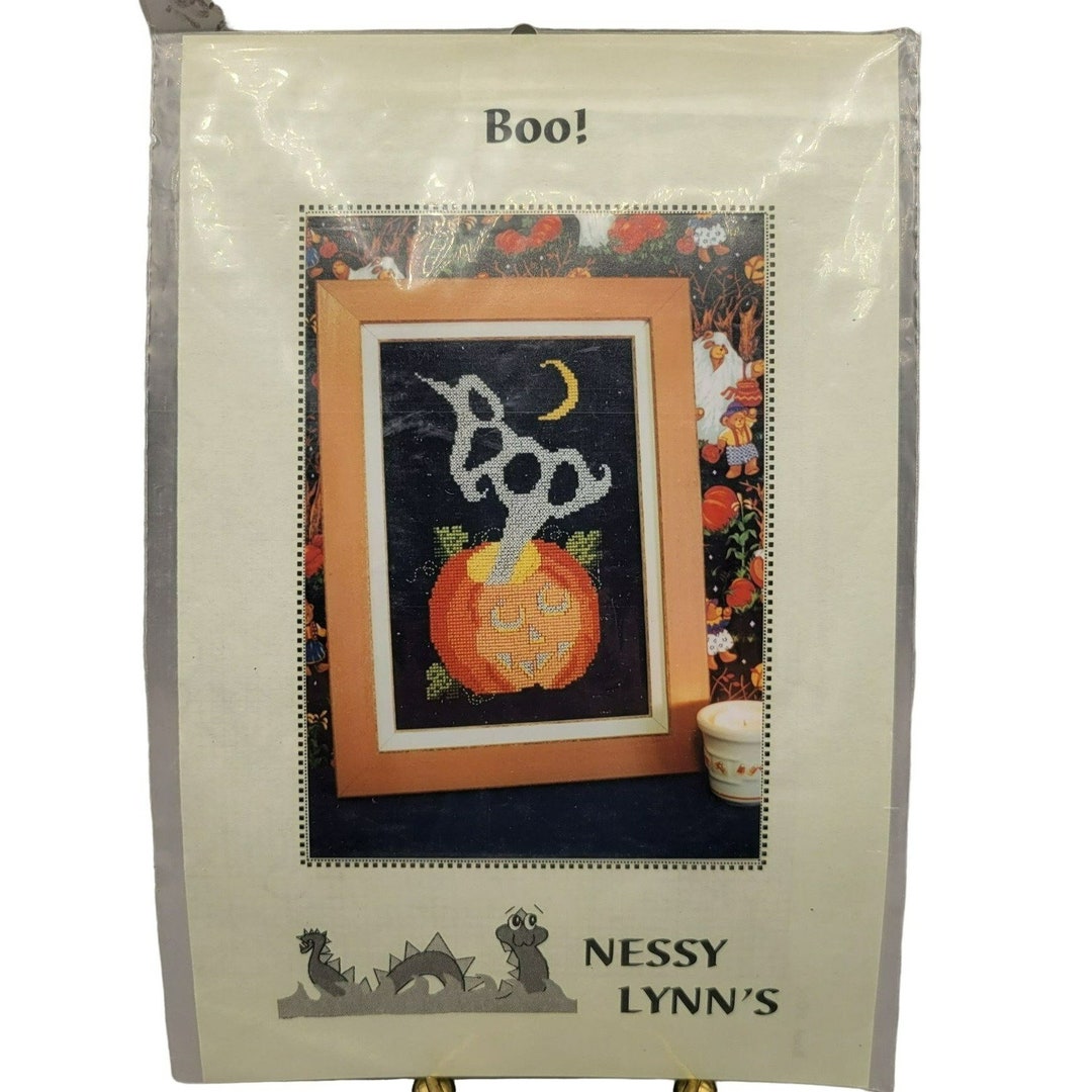 Boo Halloween Jack O Lantern Nessy Lynn's Counted Cross Stitch Pattern ...