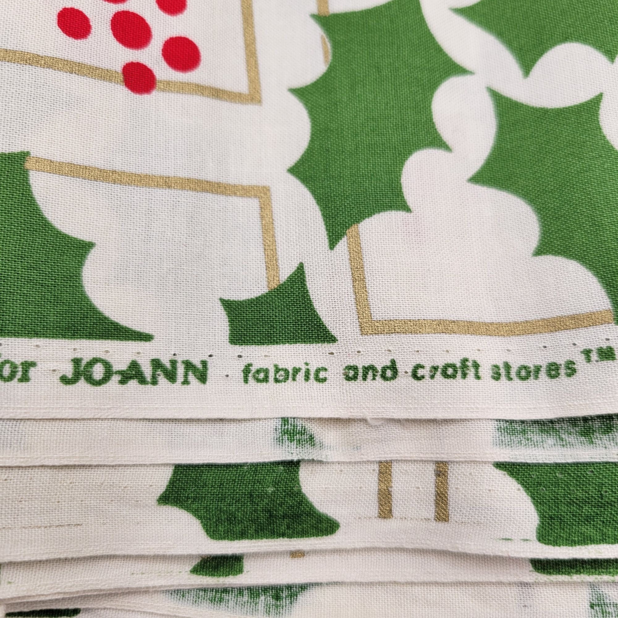 Holly Leaves and Berries Joann Fabrics Christmas Holidays Cotton 3.75 Yards
