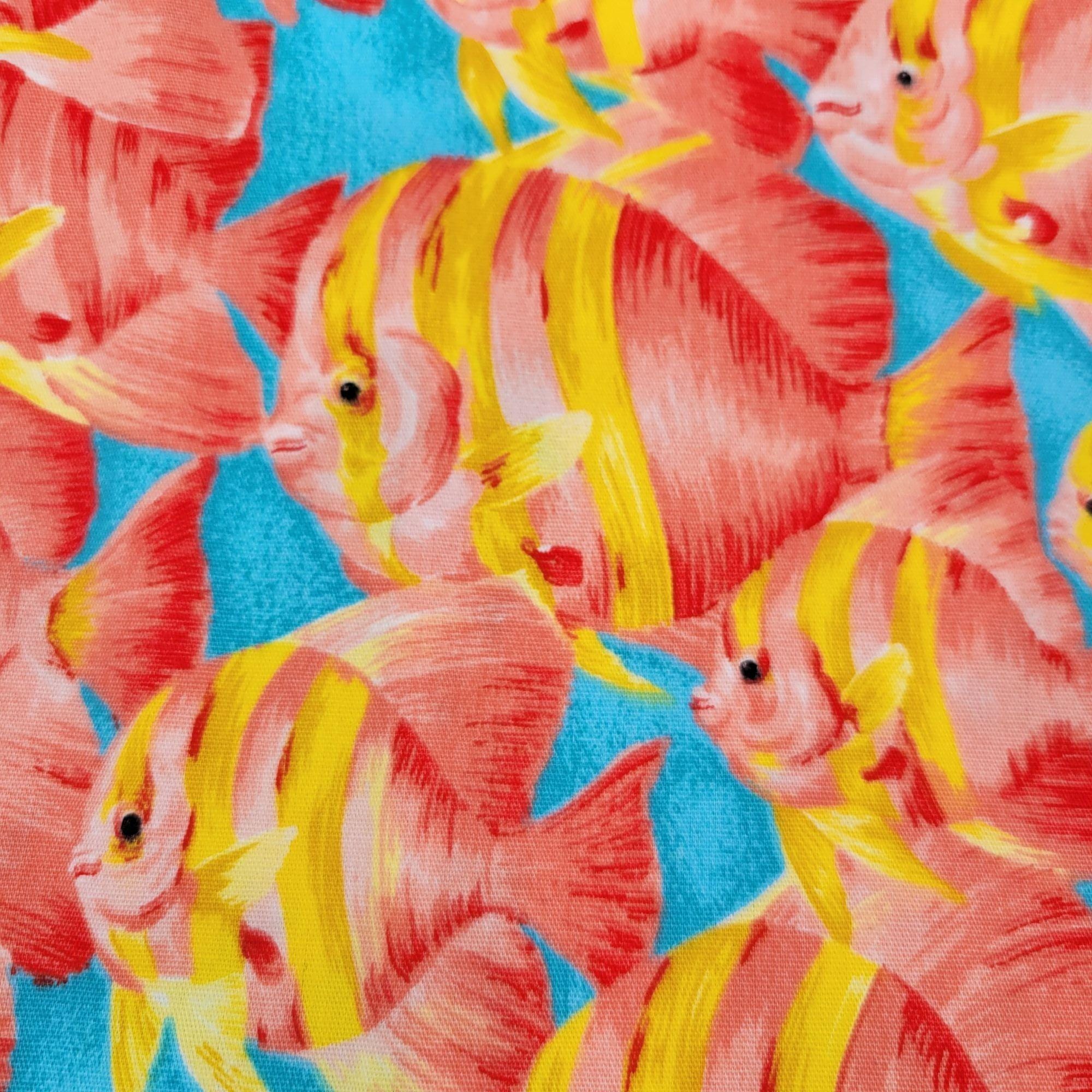 Tropical Fish Print Cotton Fabric Cranston Printworks Quilting Sewing 4 ...