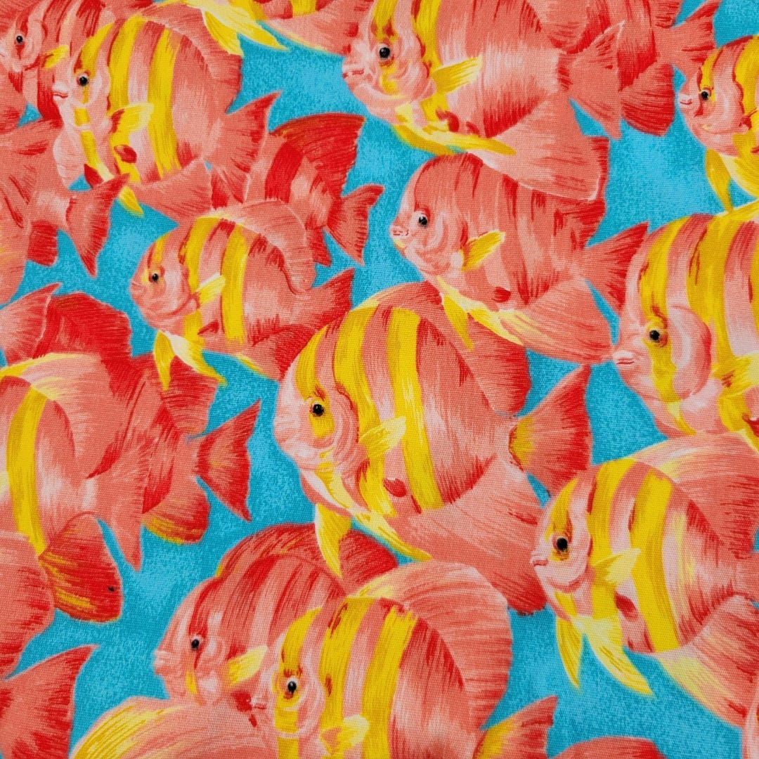 Tropical Fish Print Cotton Fabric Cranston Printworks Quilting Sewing 4 ...