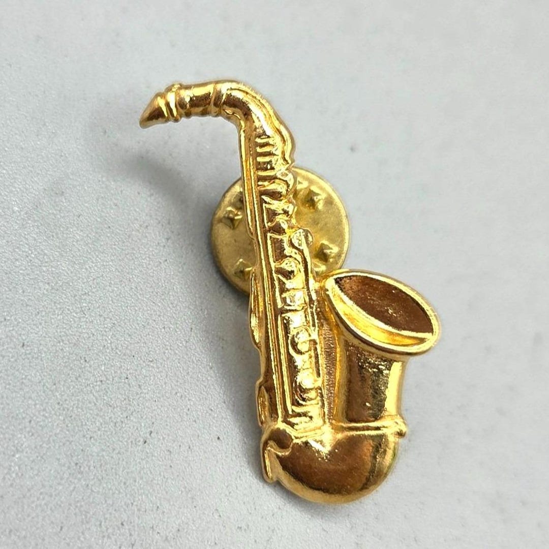 Saxophone Lapel Pin for Music Lovers Gold Tone Hat Pin - Etsy