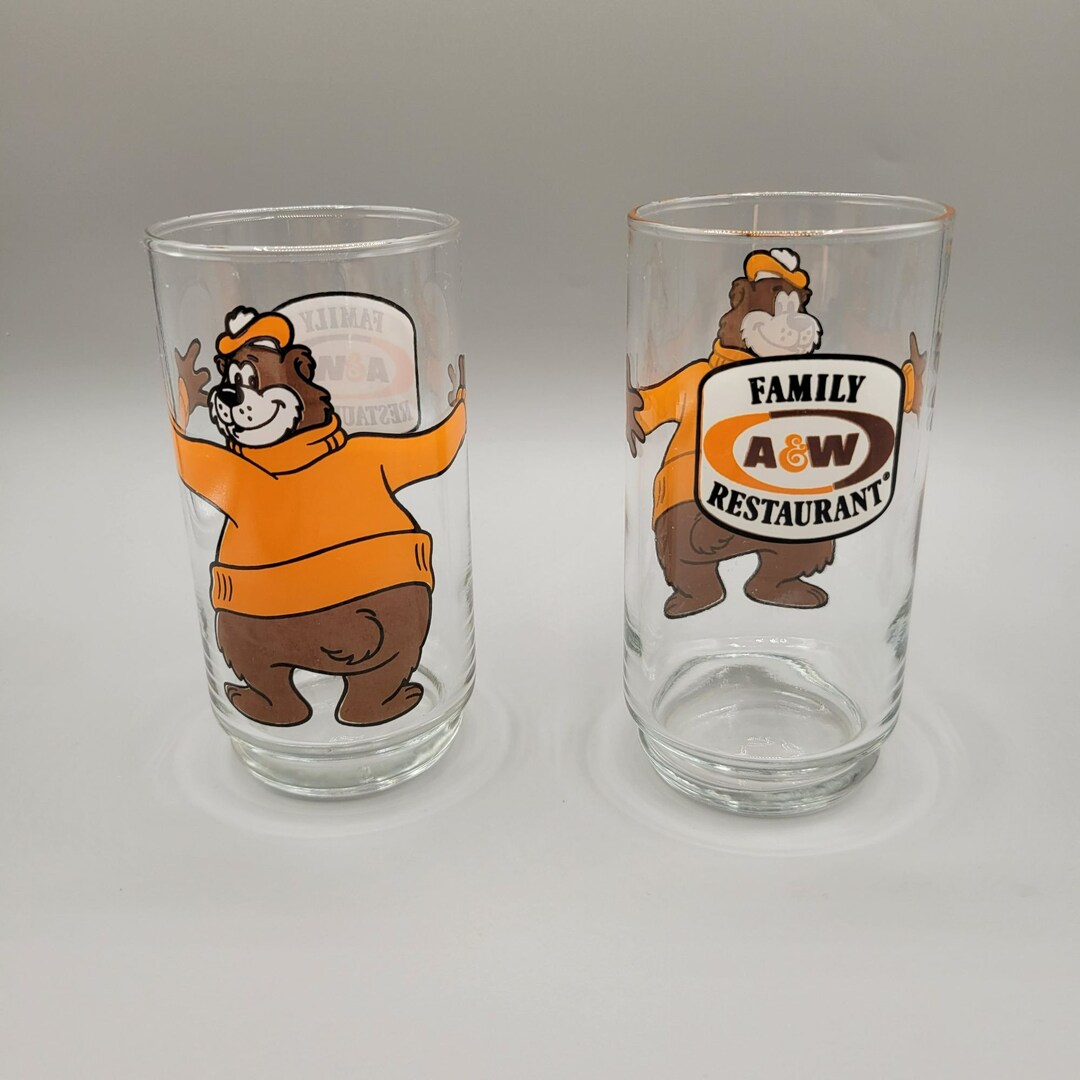 A & W Root Beer Hugging Bear Drinking Glasses Tumblers Set of - Etsy