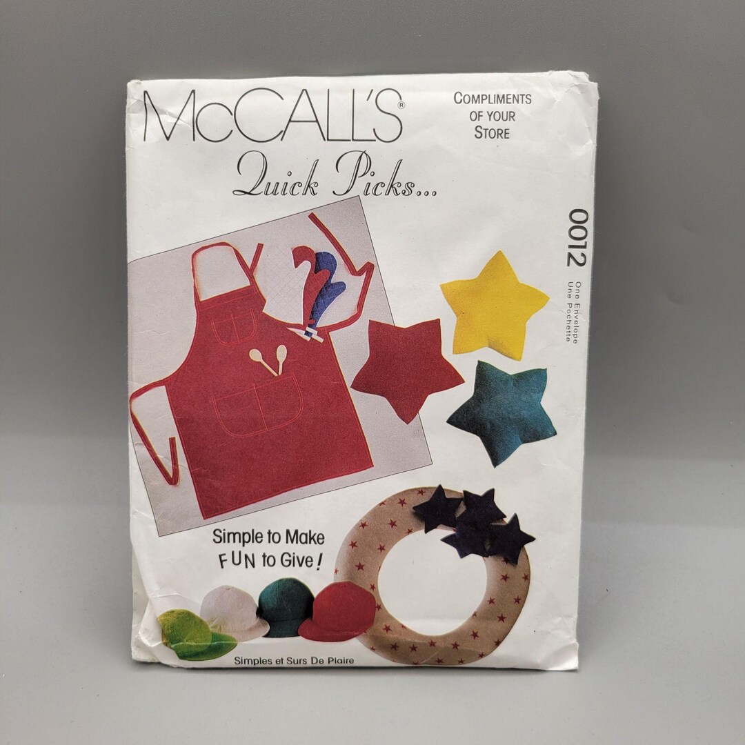 Mccalls Quick Picks Craft Pattern Dog Bed Cover Apron Caps Wood Carrier ...