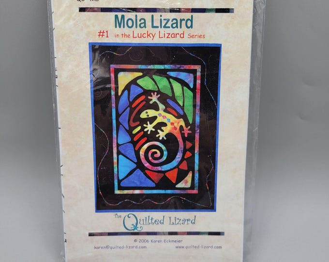 Mola Lizard Quilt Pattern by the Quilted Lizard Finished Size 17" X 23 ...