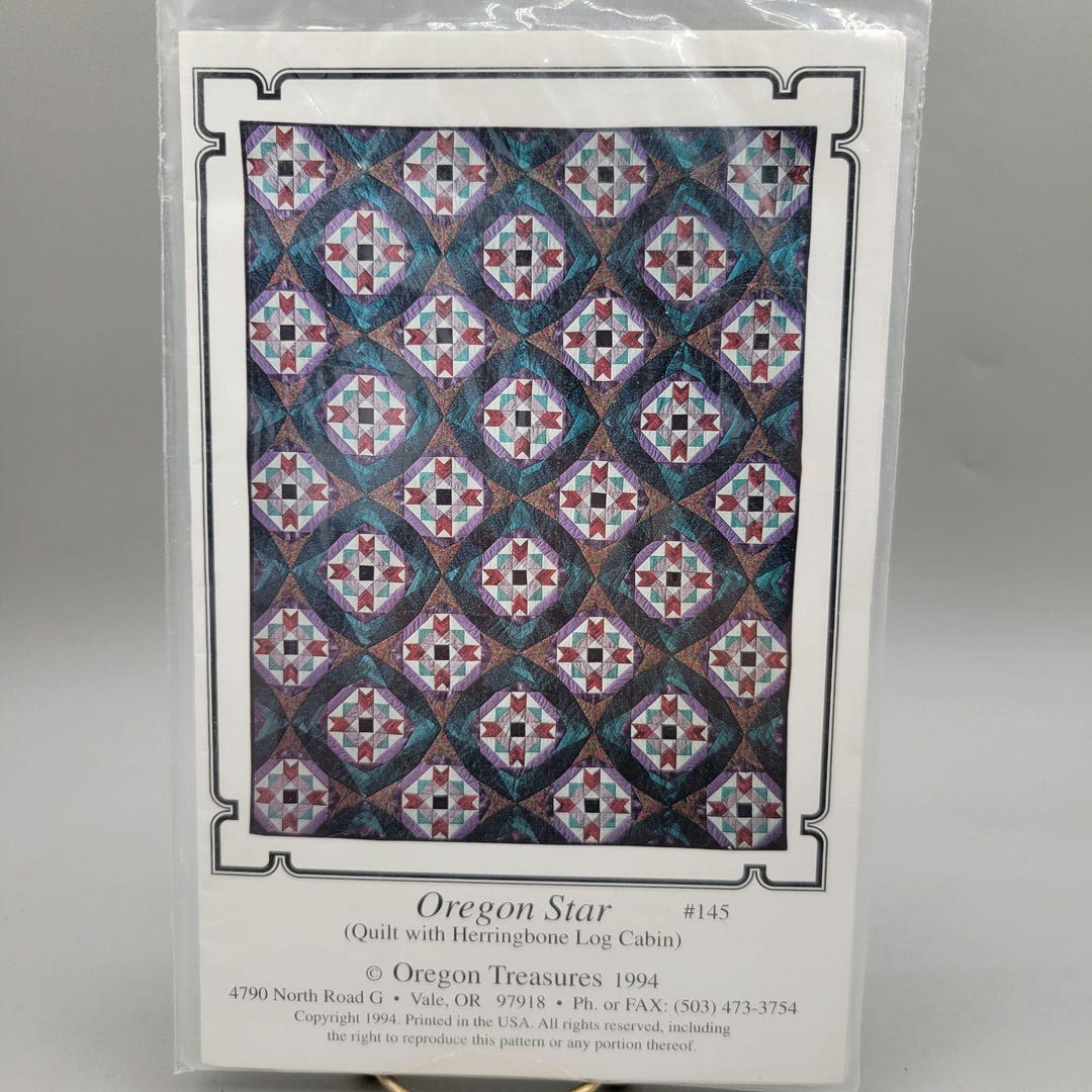 Oregon Star Quilt Pattern Herringbone Log Cabin Design Oregon Treasures ...