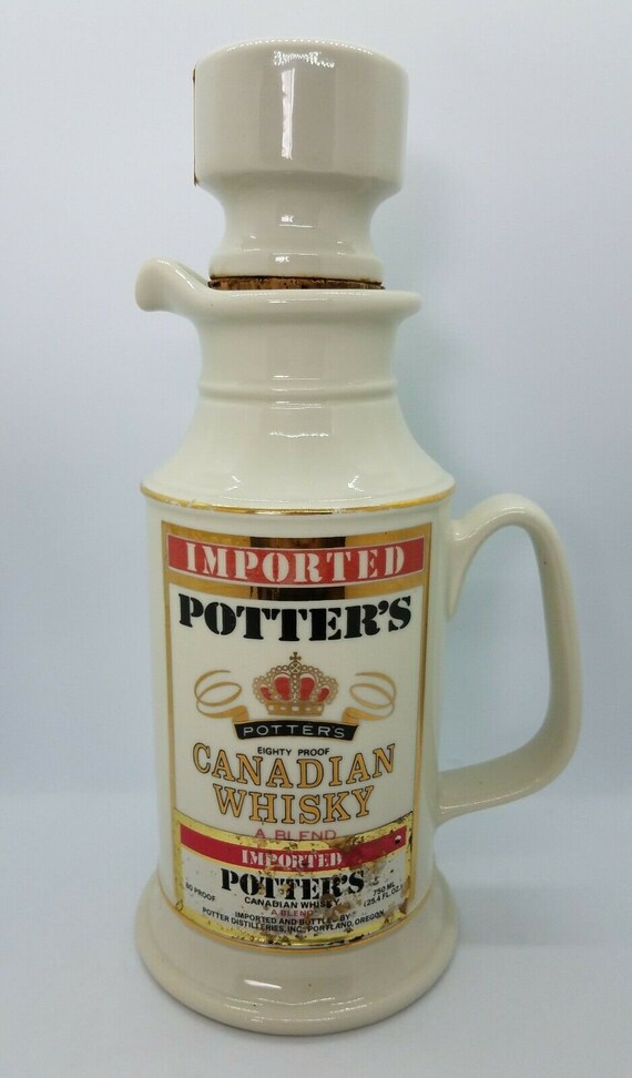 POTTER'S Canadian Whisky Whiskey Bottle Decanter DON | Etsy