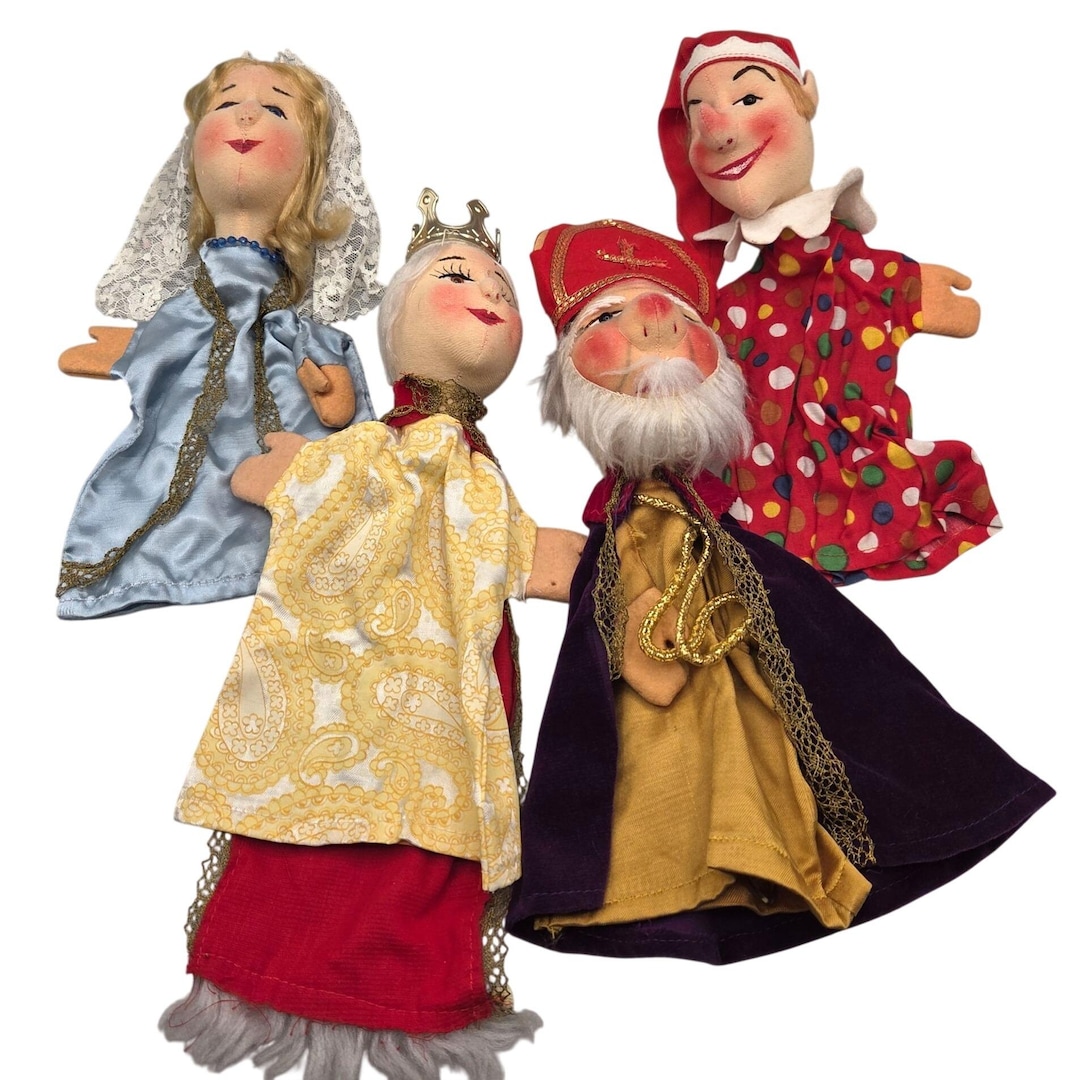 Kersa Folk Storytelling Hand Puppets Bishop Queen Princess Jester Set ...