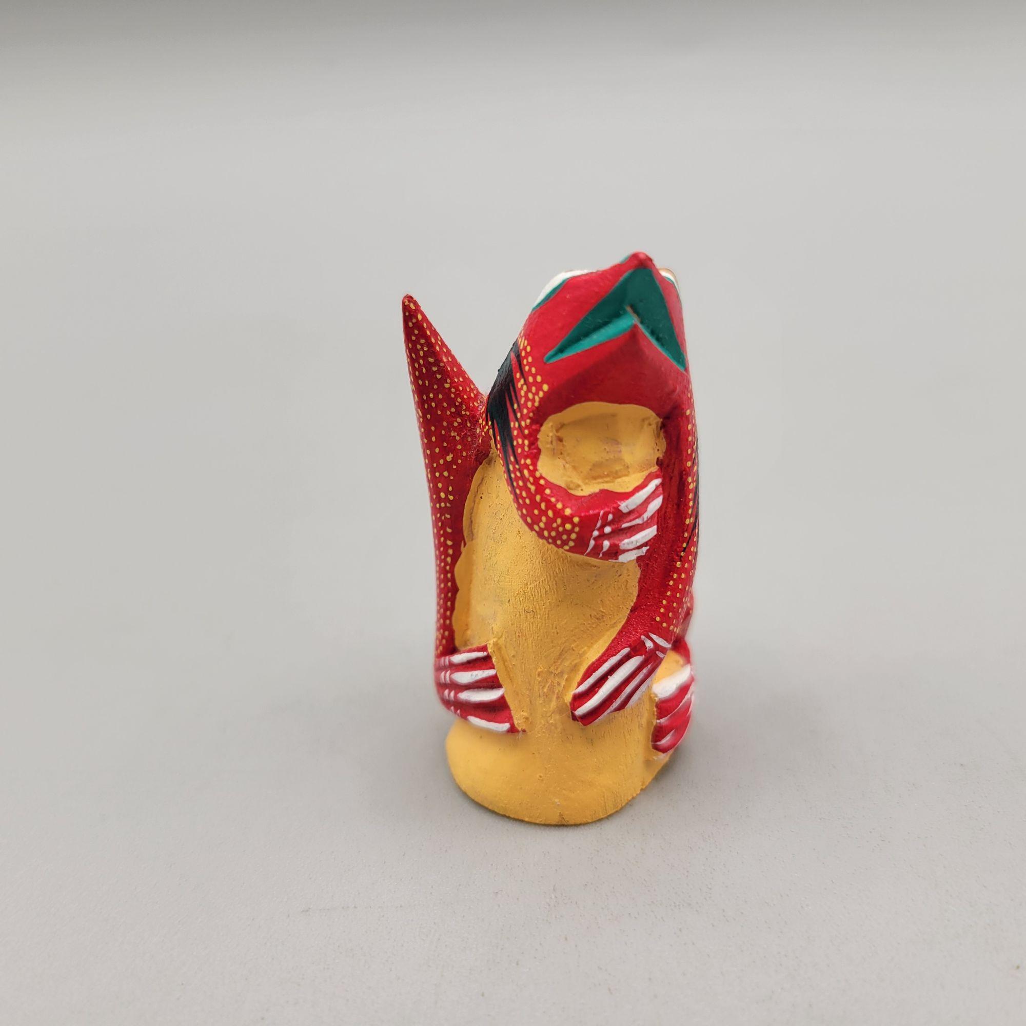 Poisonous Tree Frog Mexican Folk Art Handcrafted Wood Carved Amphibian ...
