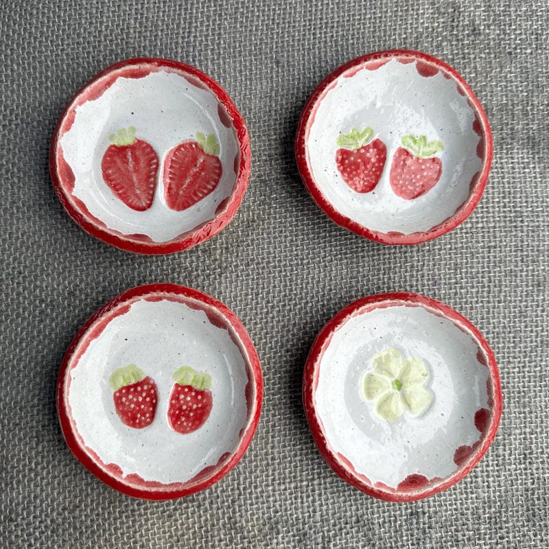 Ceramic Dish Strawberry - Etsy