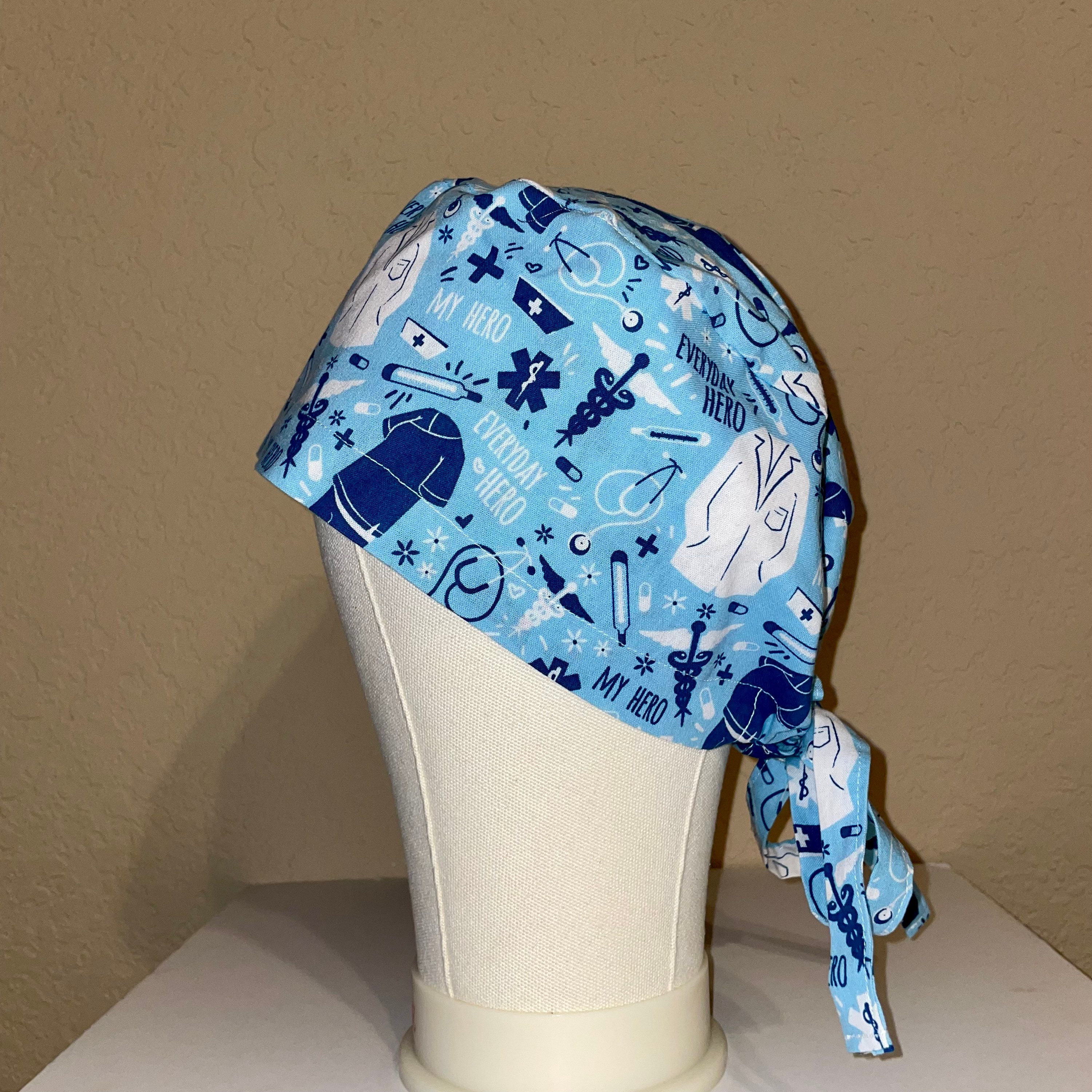 Womens Surgical Scrub Cap Nurse Hero Bonnet Scrub Hat Healthcare Bonnet ...