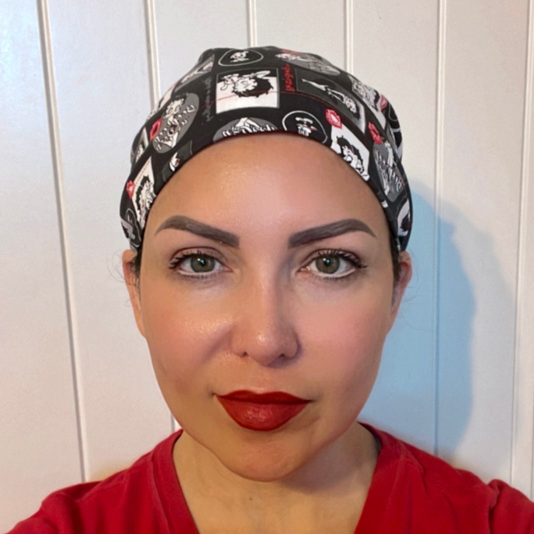 Betty Boop Surgical Scrub Hat/cap for Nurse/or Nurse Bonnet, Long Hair ...