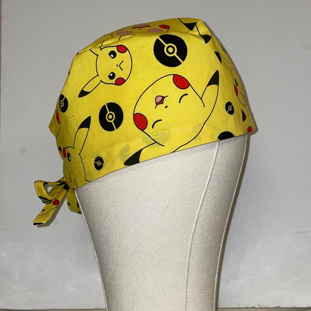 Pokemon Mens Surgical Scrub Cap Pikachu Skull Cap for Men Medical Hat ...