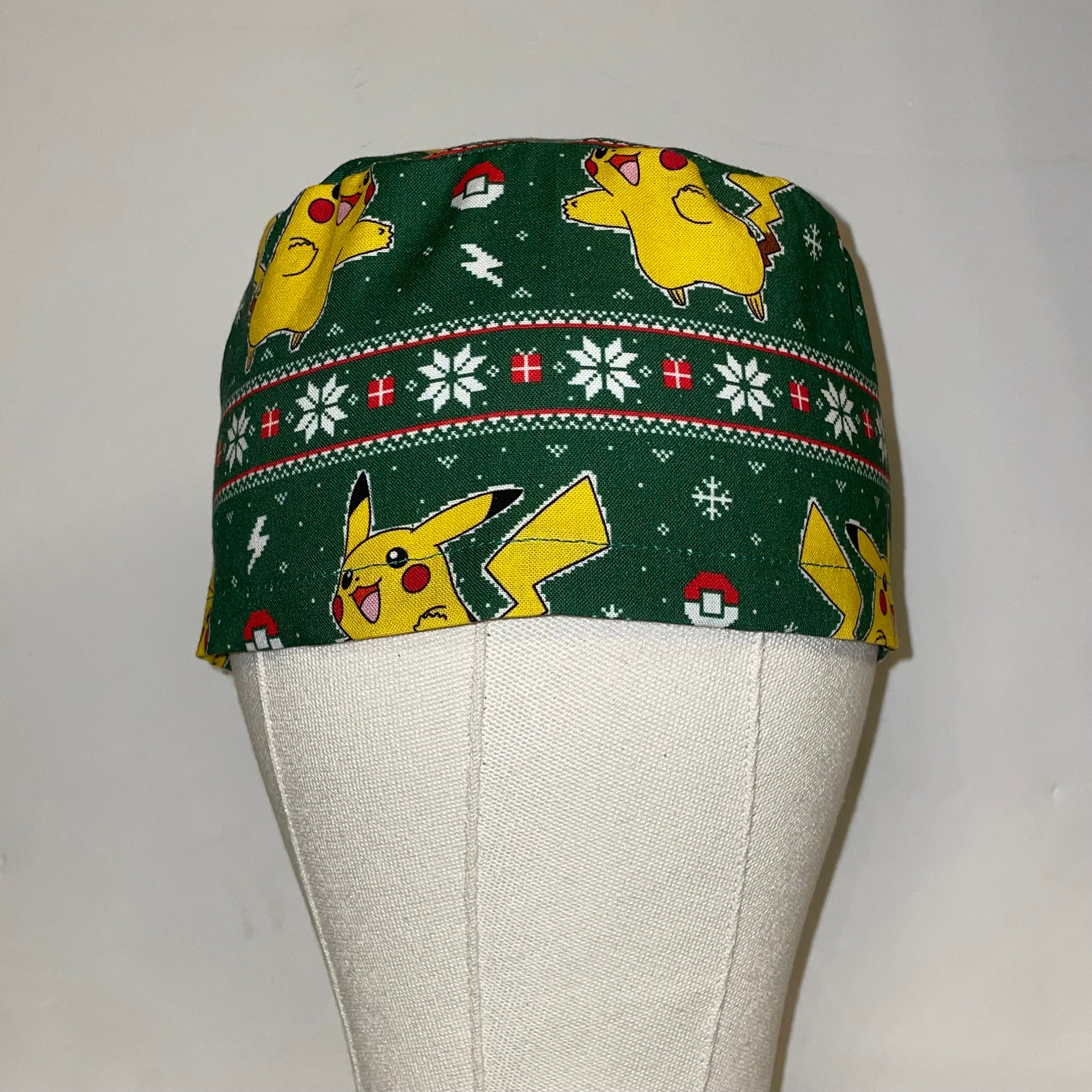Mens Pikachu Surgical Scrub Cap| Christmas Skull Cap for Men| Pokemon ...