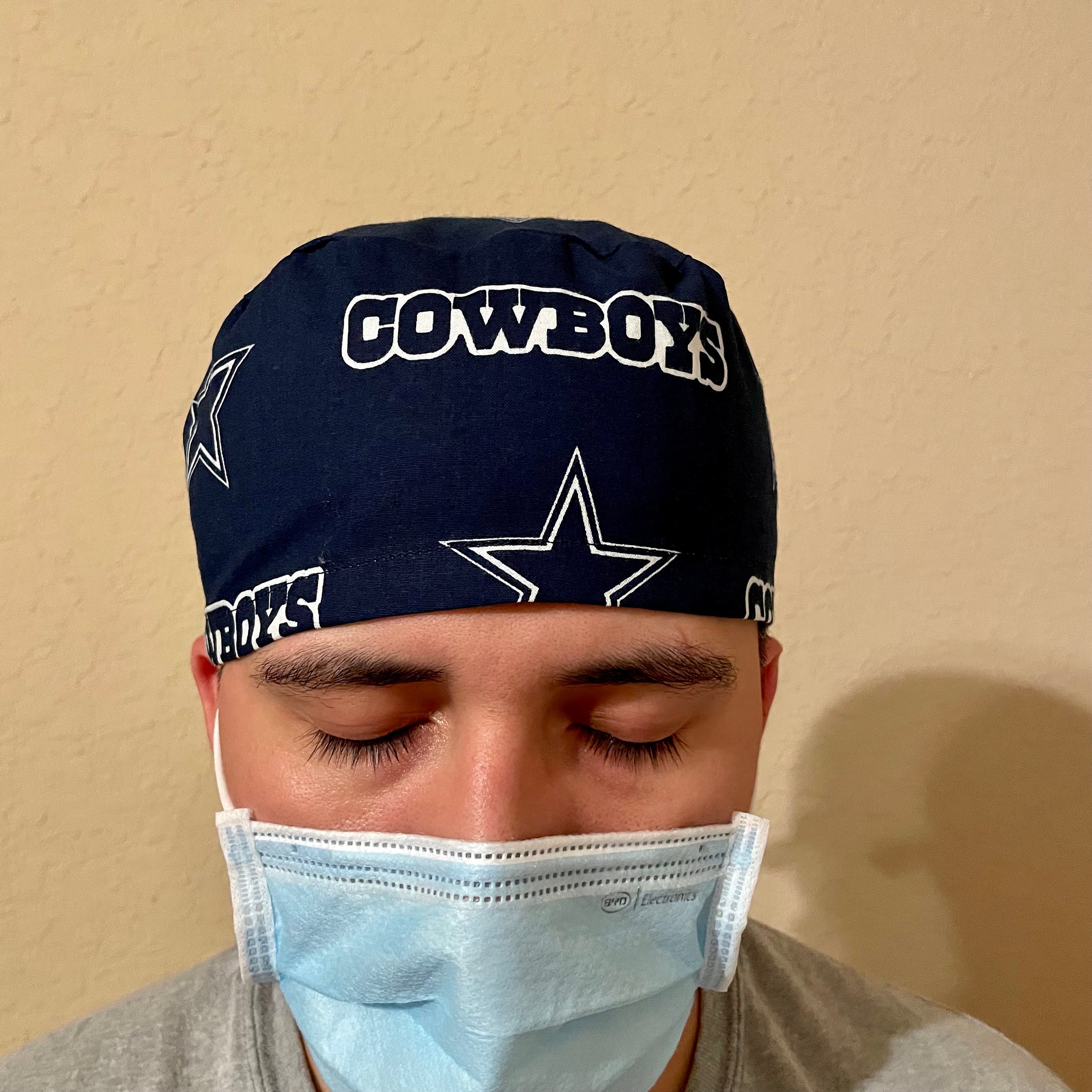 Dallas Cowboys Mens Scrub Cap, NFL Surgical Hat for Men, Nurse Bonnet ...