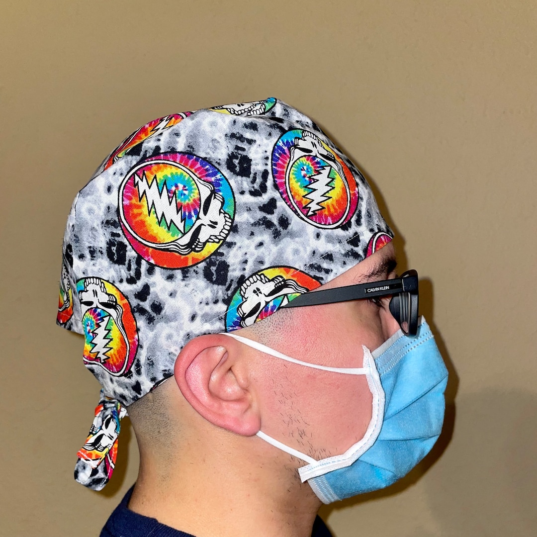 Mens Grateful Dead Surgical Scrub Cap| Rock Band Scrub Caps for Men ...