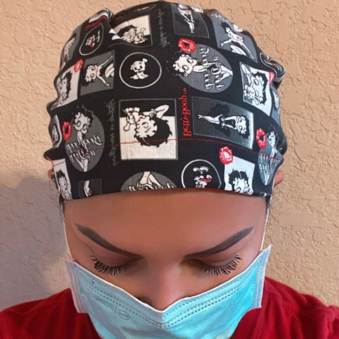 Betty Boop Surgical Scrub Hat/cap for Nurse/or Nurse Bonnet, Long Hair ...