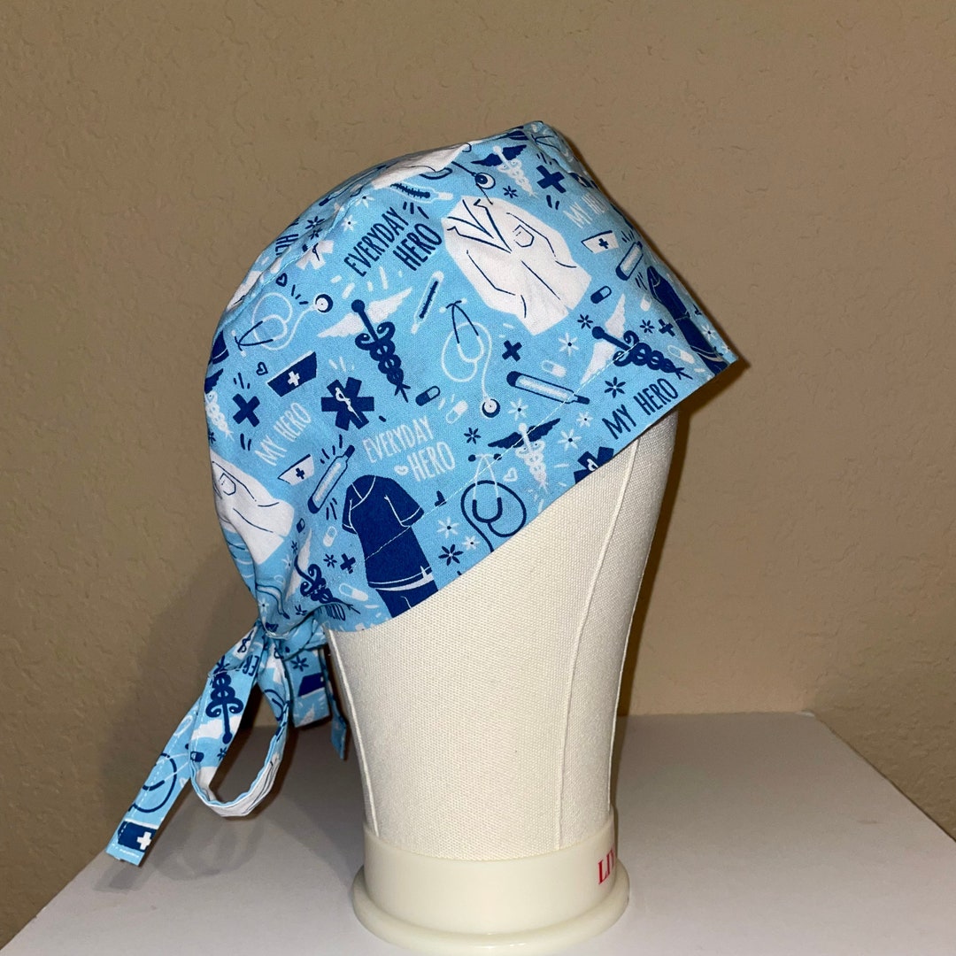 Womens Surgical Scrub Cap Nurse Hero Bonnet Scrub Hat Healthcare Bonnet ...