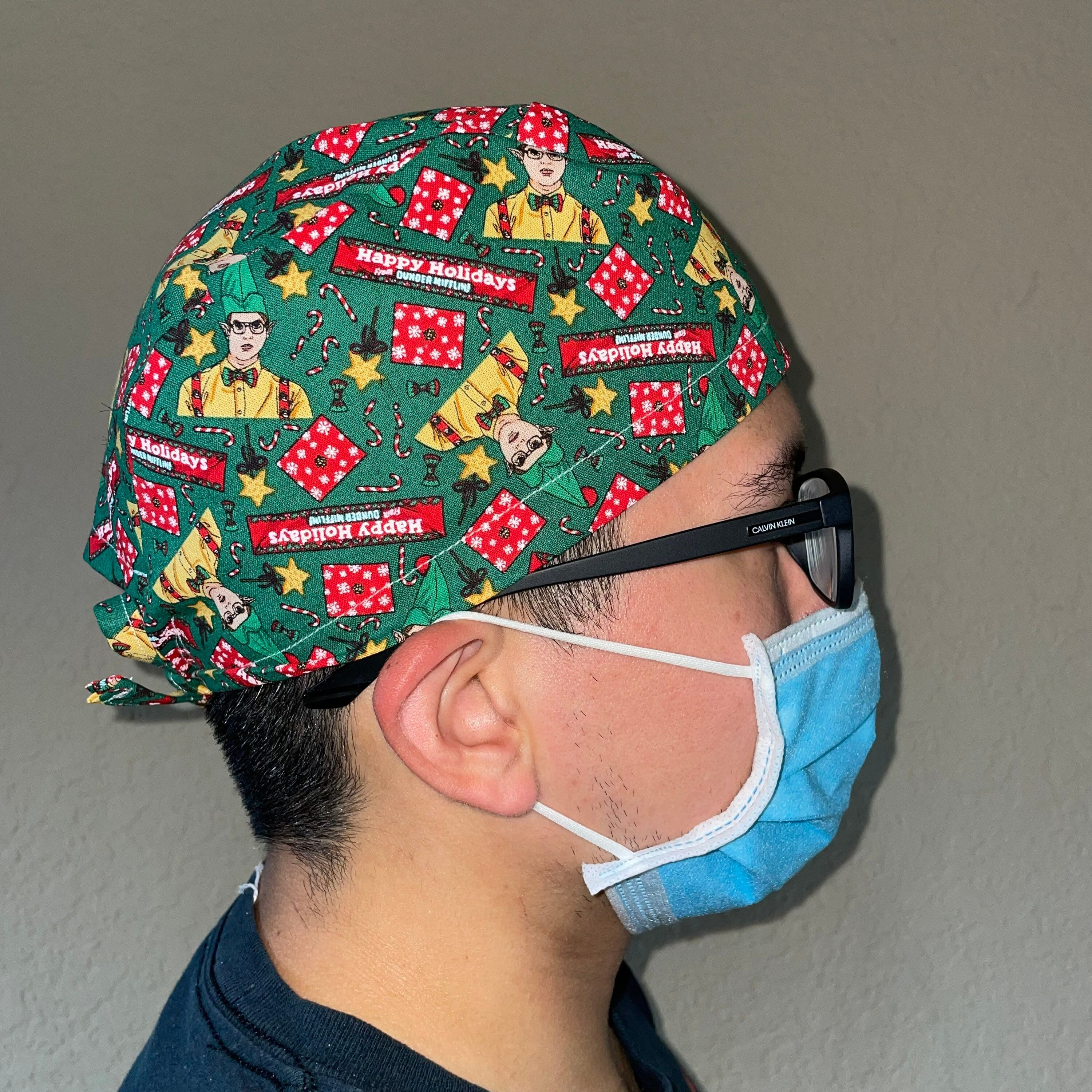 Mens the Office Surgical Scrub Cap| Christmas Scrub Caps for Men ...