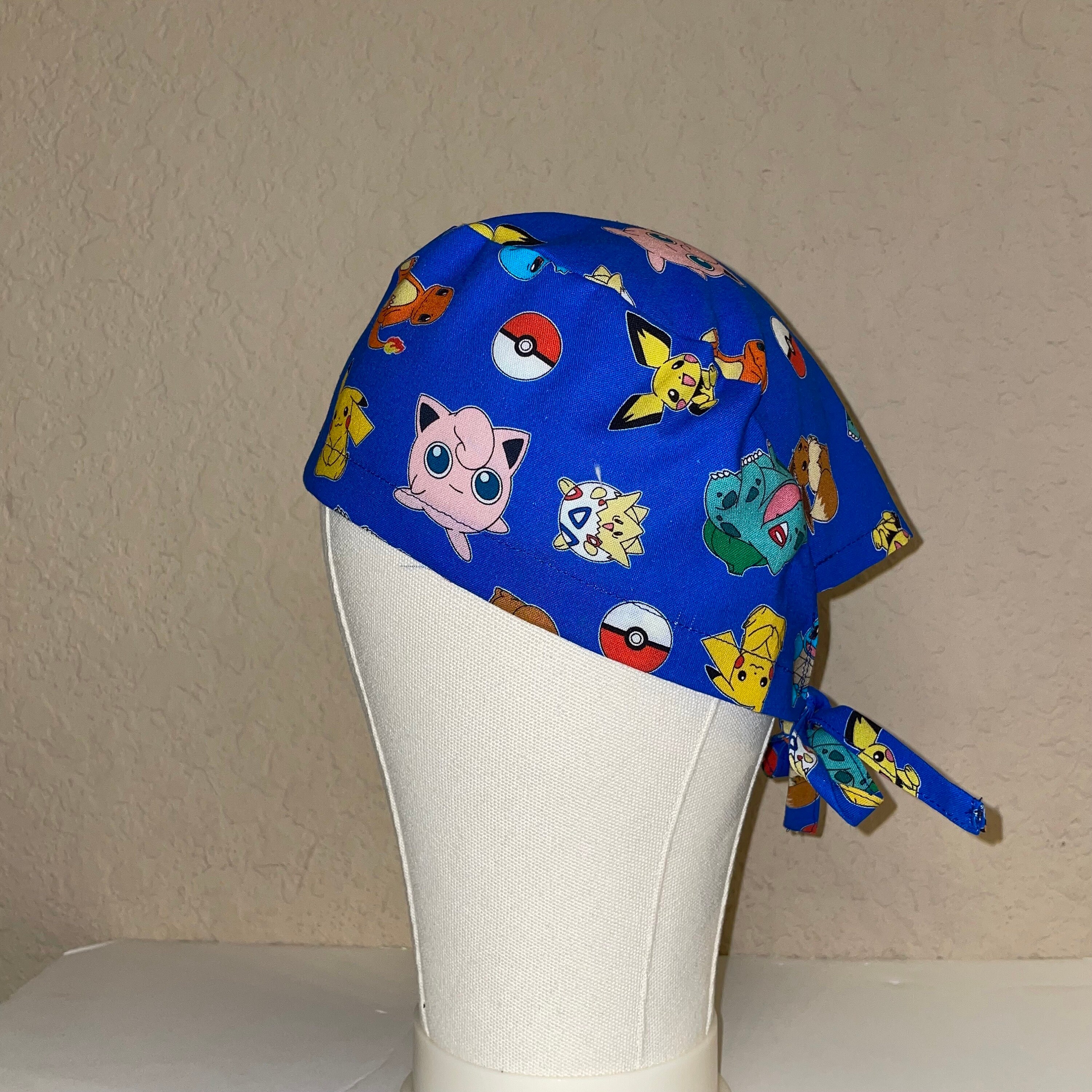 Pokemon Mens Surgical Scrub Cap, Blue Skull Caps for Men Medical Hat ...