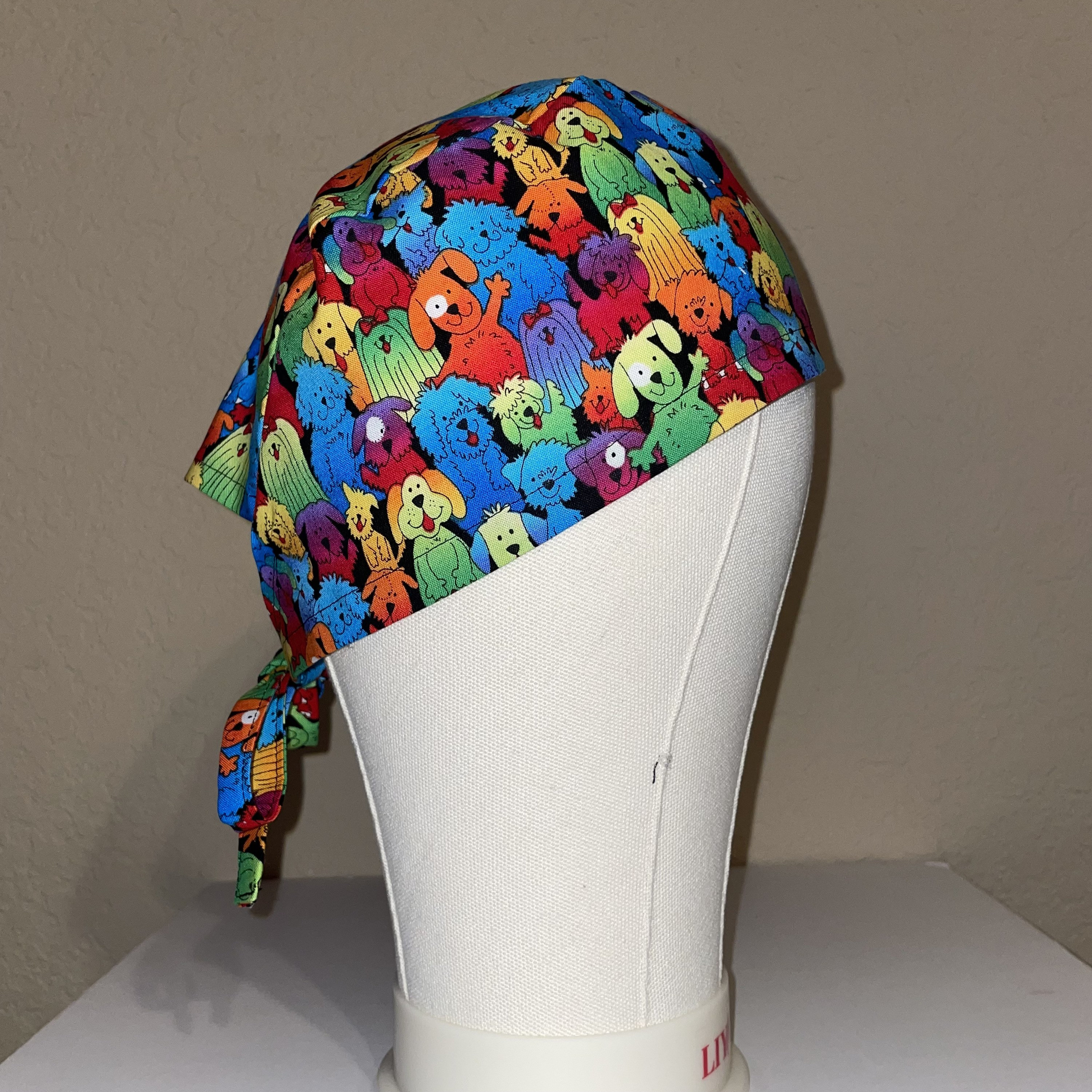 Mens Surgical Scrub Cap Dogs Veterinarian Scrub Hat Funny Tie Cap for ...