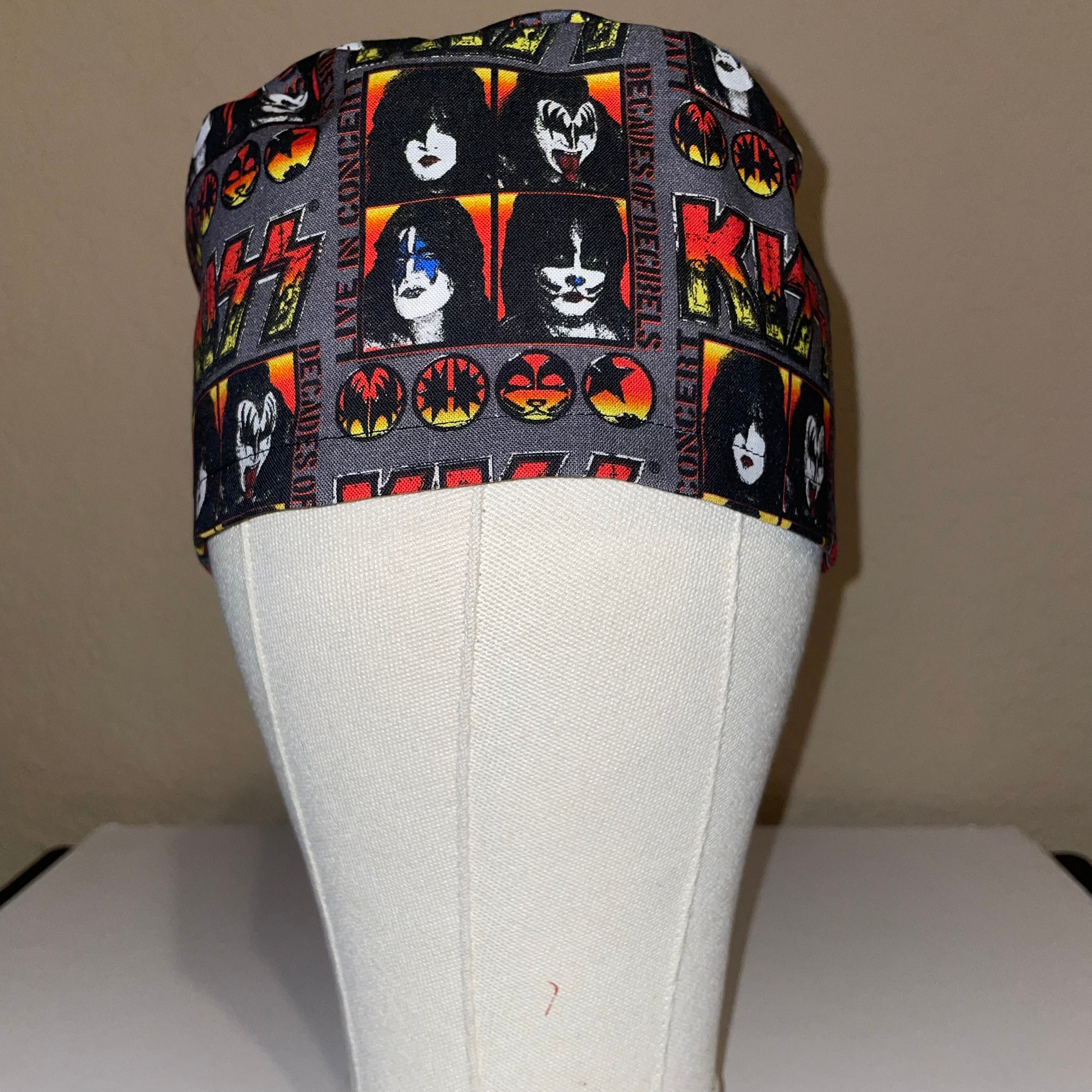 Mens KISS Band Surgical Scrub Hat/skull Cap KISS Rock Band for Nurse ...