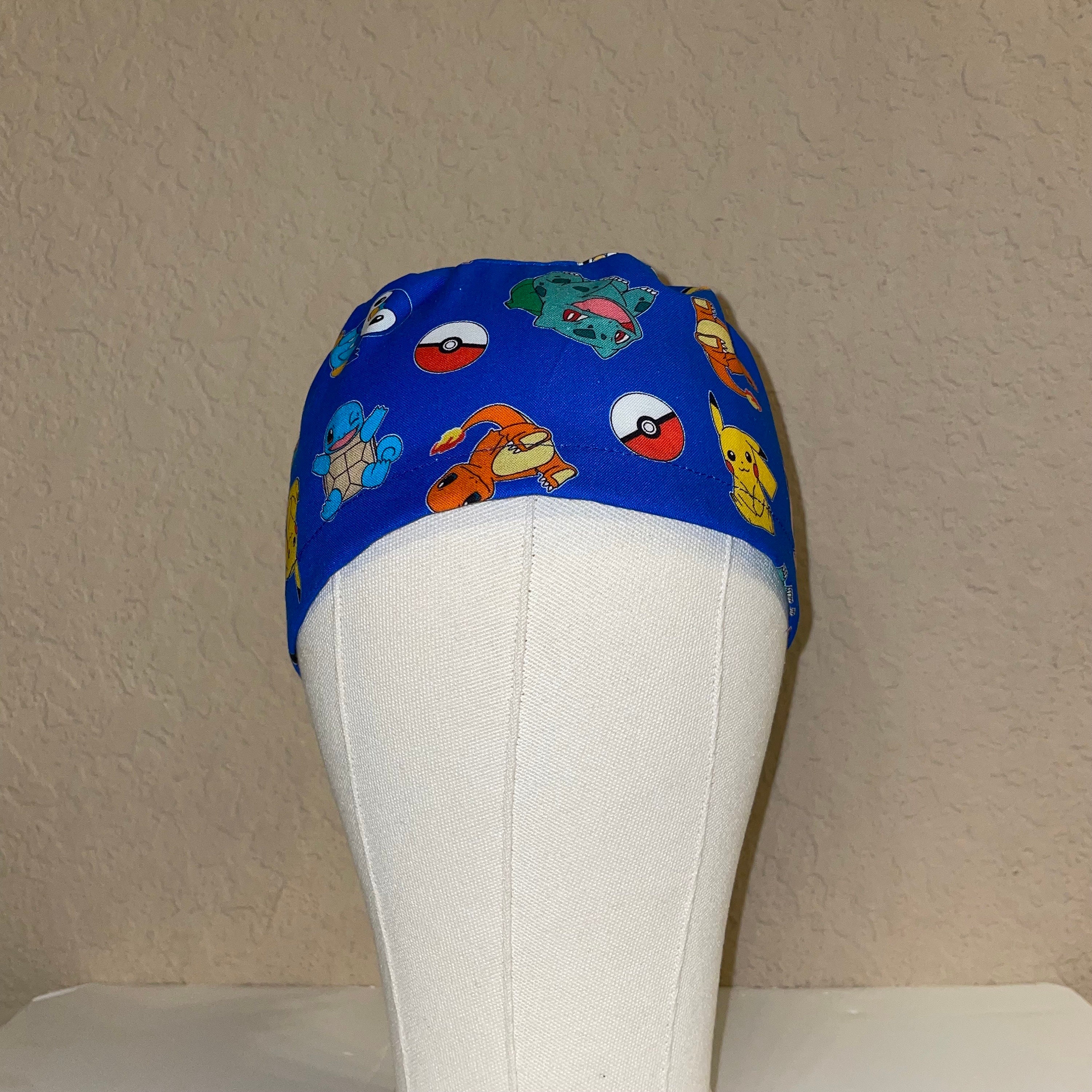 Pokemon Mens Surgical Scrub Cap, Blue Skull Caps for Men Medical Hat ...